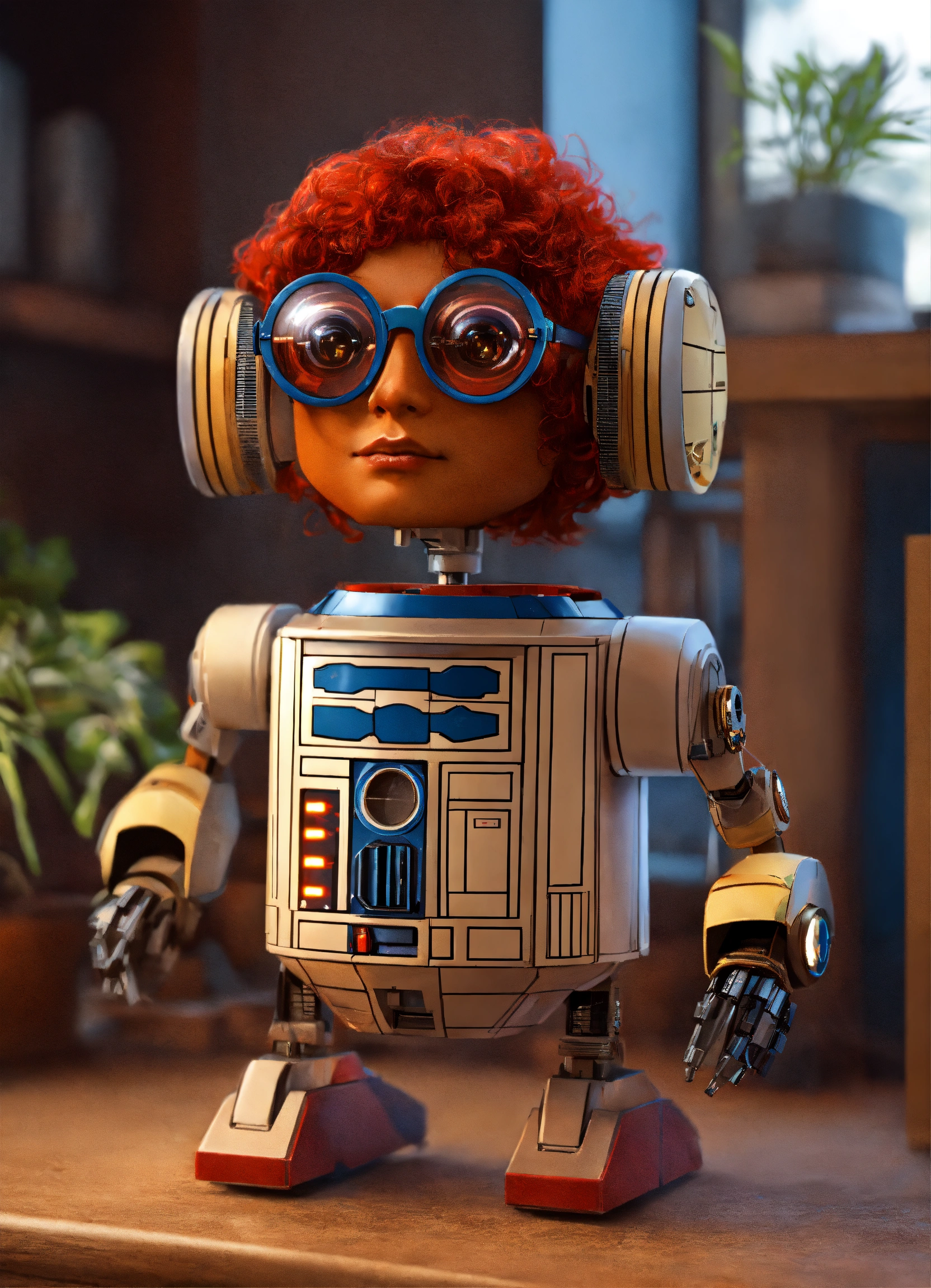 Lexica - A star wars style robot inspired in a red haired latina ...
