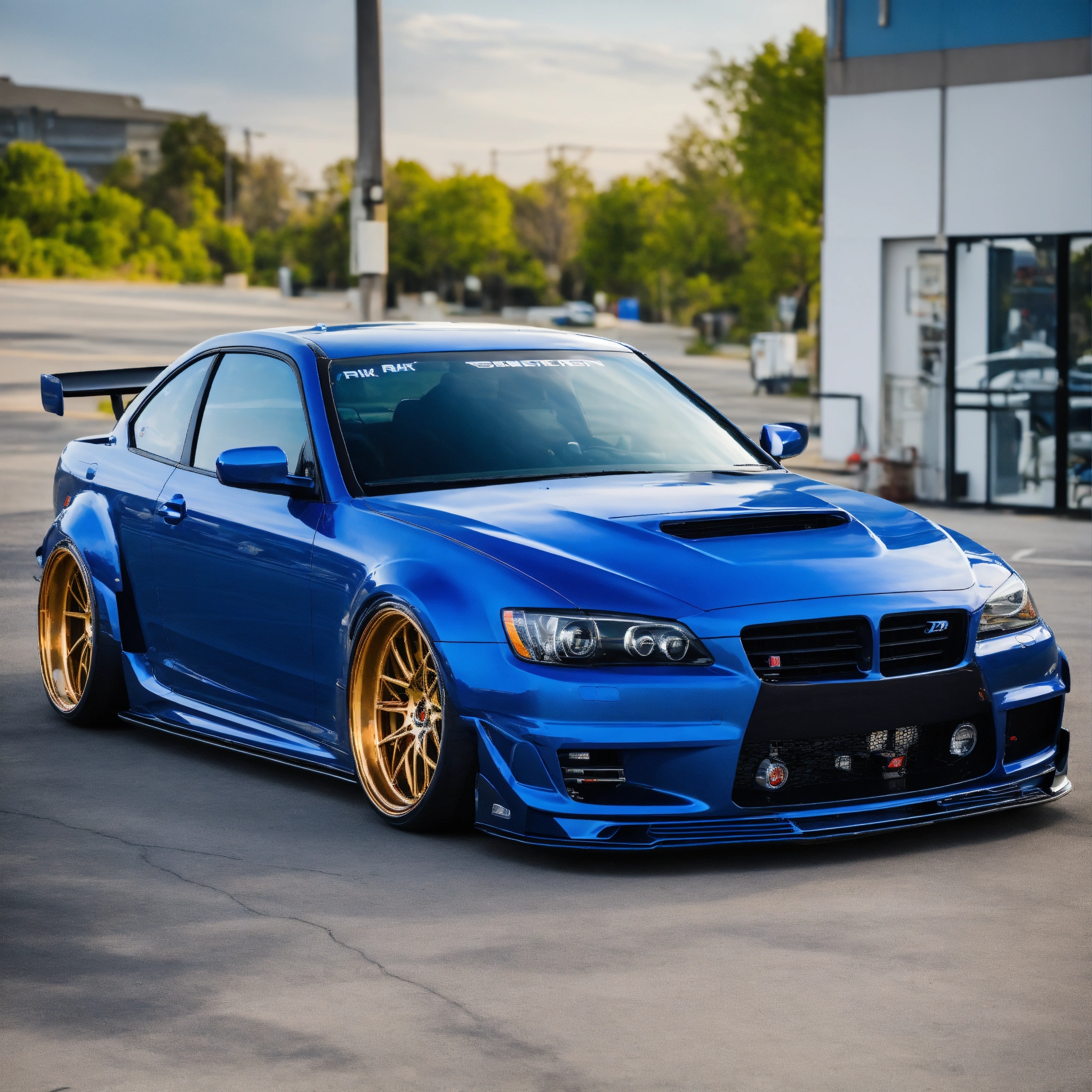 Lexica - A photo of a car with a custom body kit. The car is painted in ...