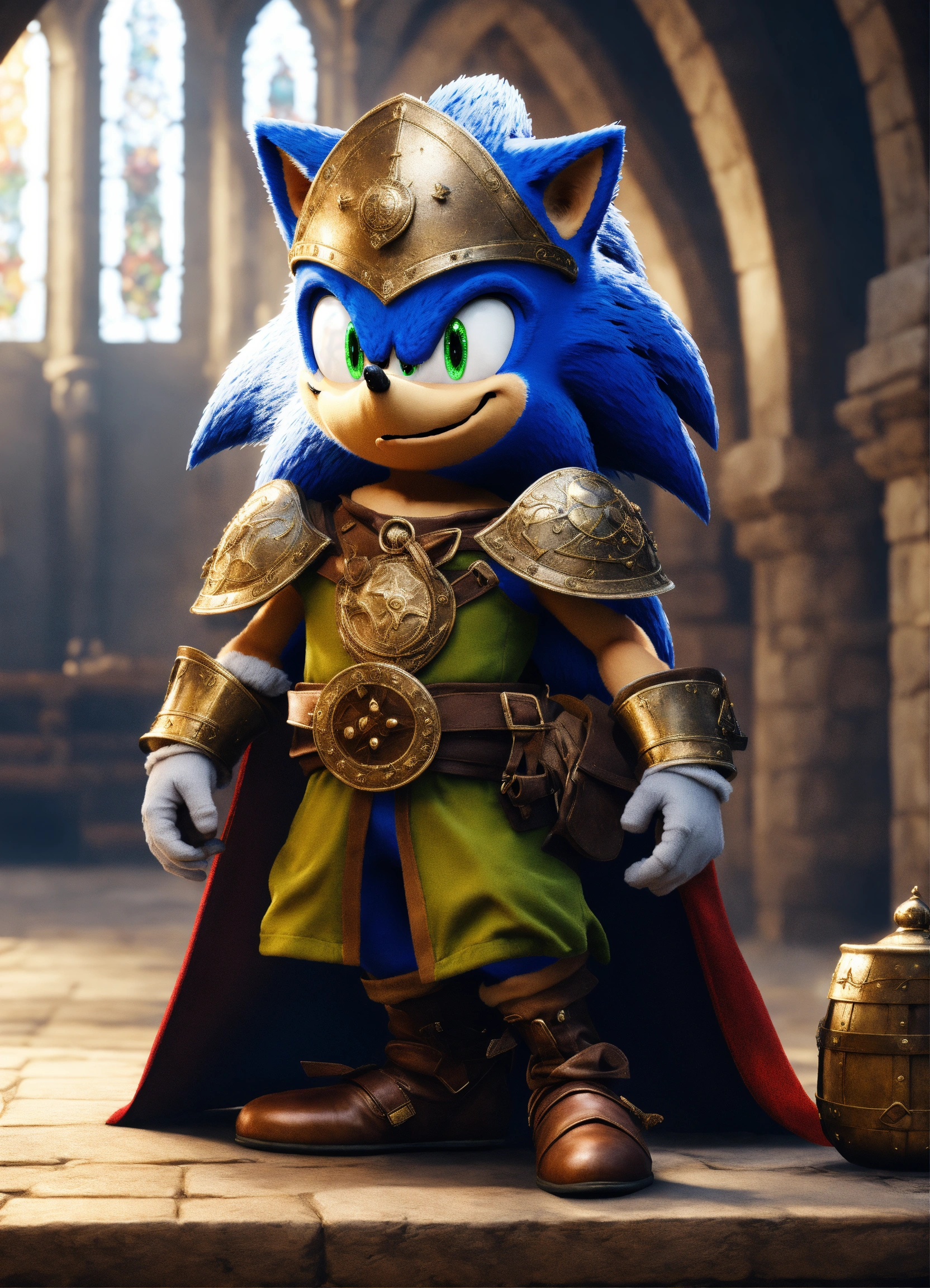 Lexica - Sonic the Hedgehog dressed in a medieval clothes, highly ...