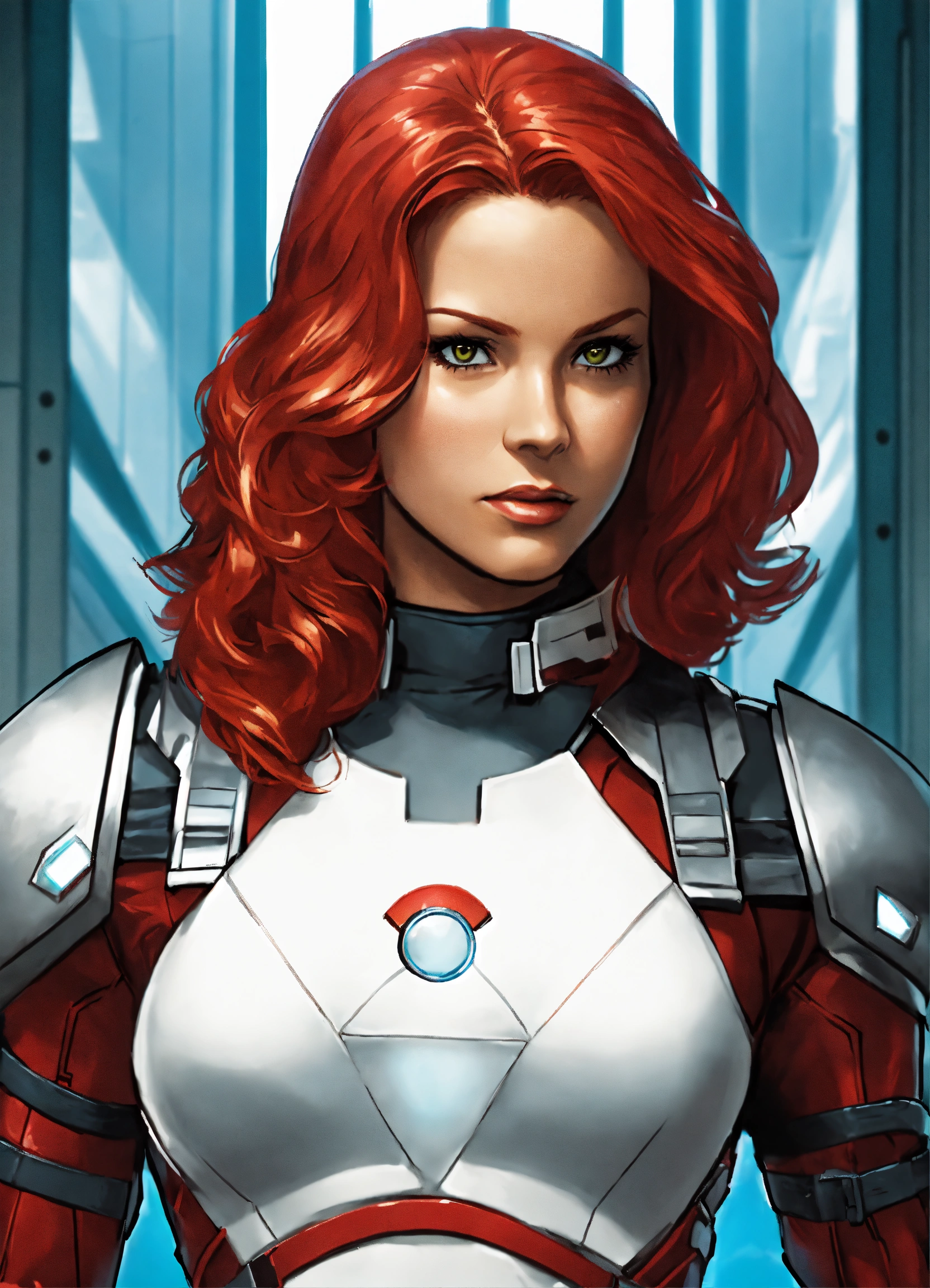 Lexica - Female X-Men Shadowcat with red hair wearing all white metal ...