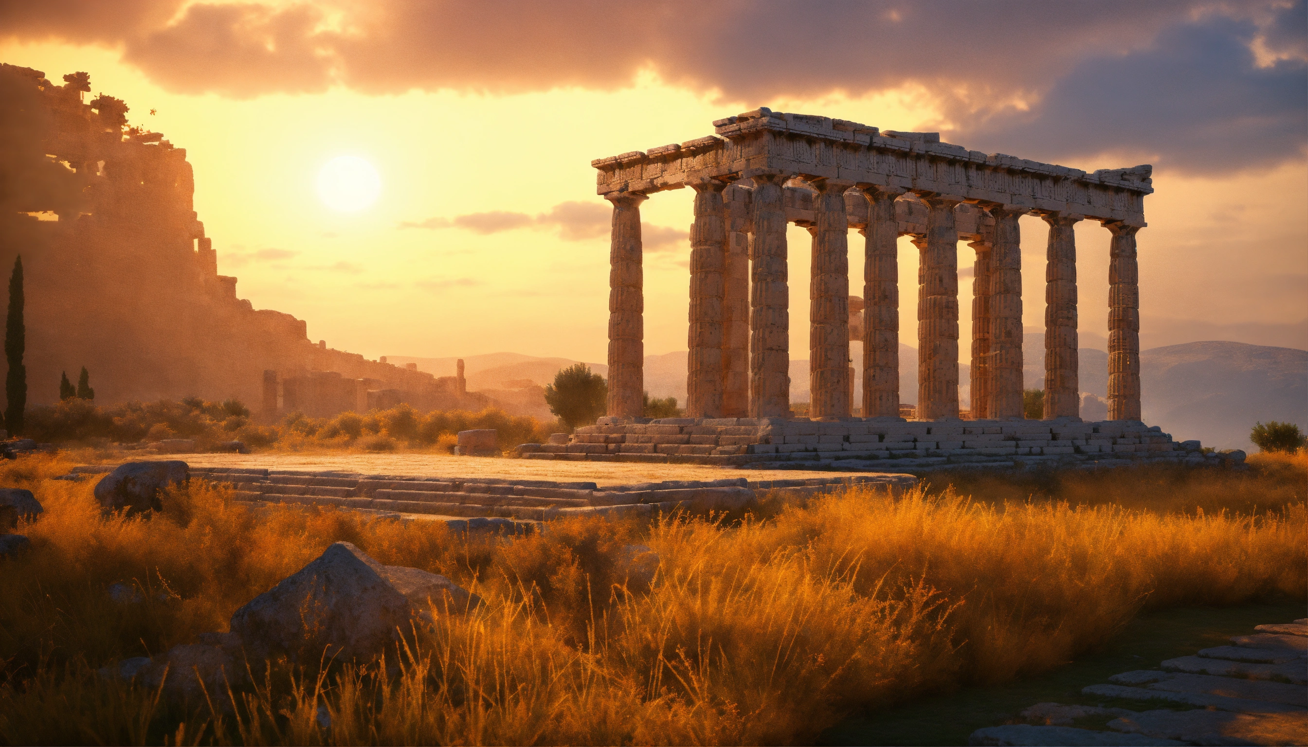 Lexica - Magical,beautiful monuments, atrio,ancient Greece, realistic ...