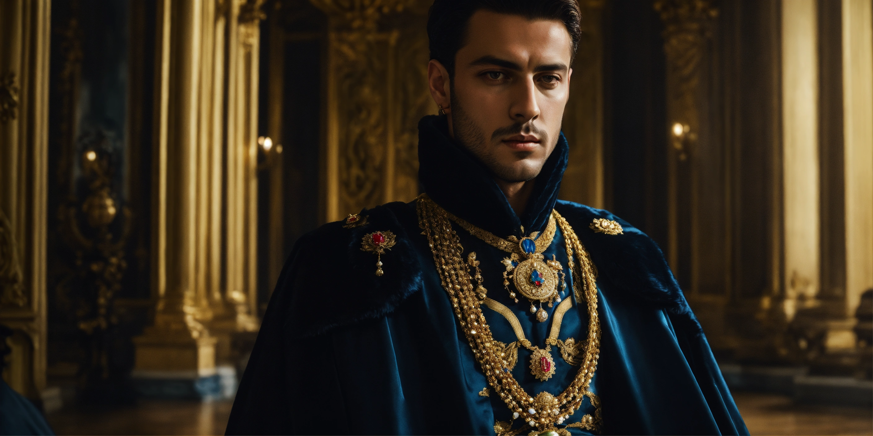 Lexica - Dramatic portrait of a young and handsome evil French emperor ...