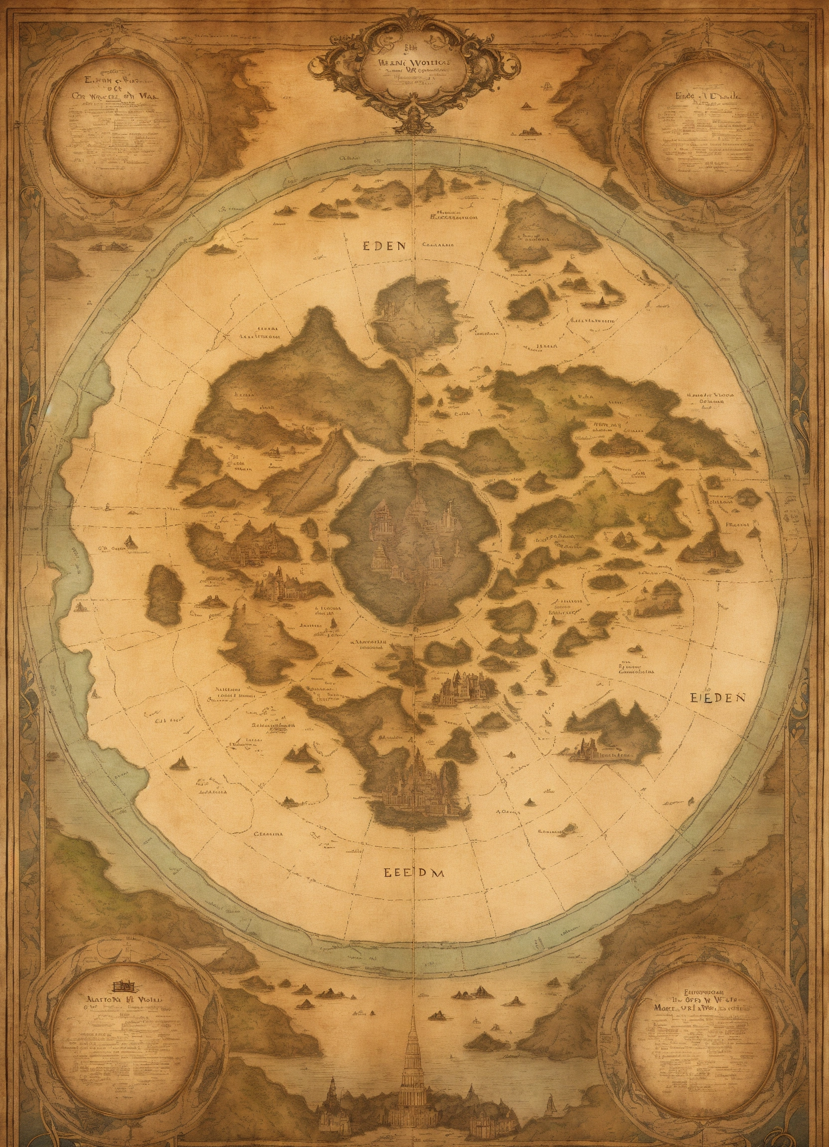 Lexica - Blank Fantasy Map of a magical world called Eden, with 9 ...