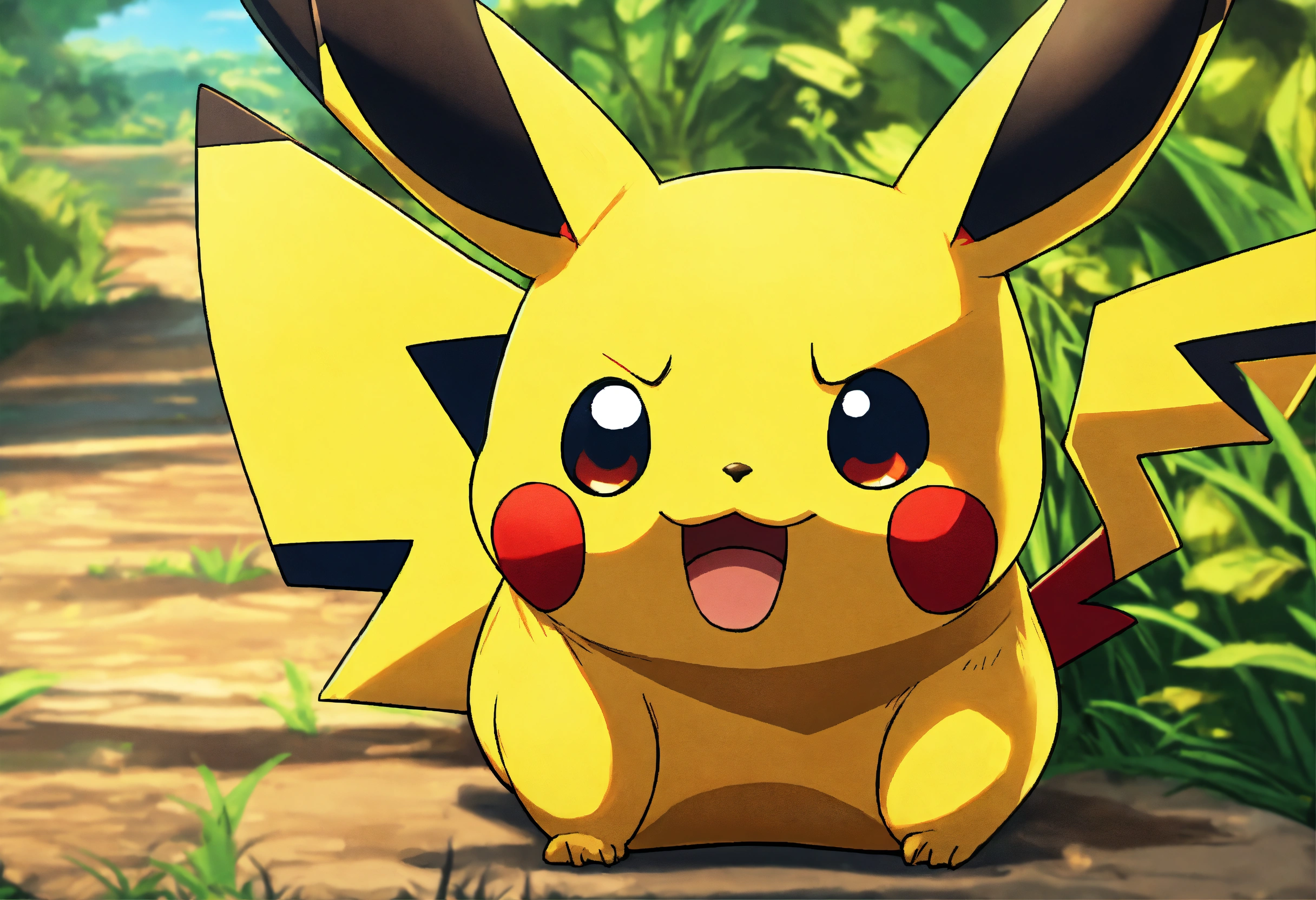 Lexica - Picachu deitado no chão de barriga para baixo, com semblante ...