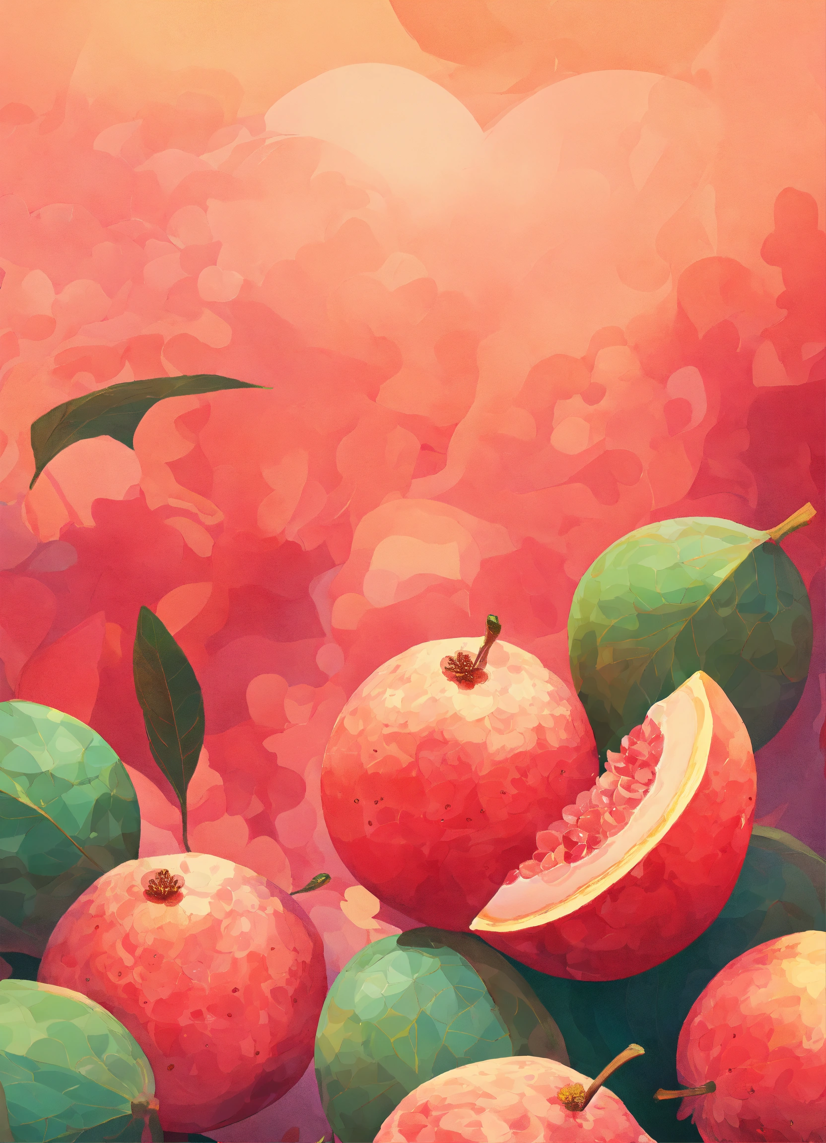 Lexica - Surreal style of abstract guava wallpaper images, digital art ...