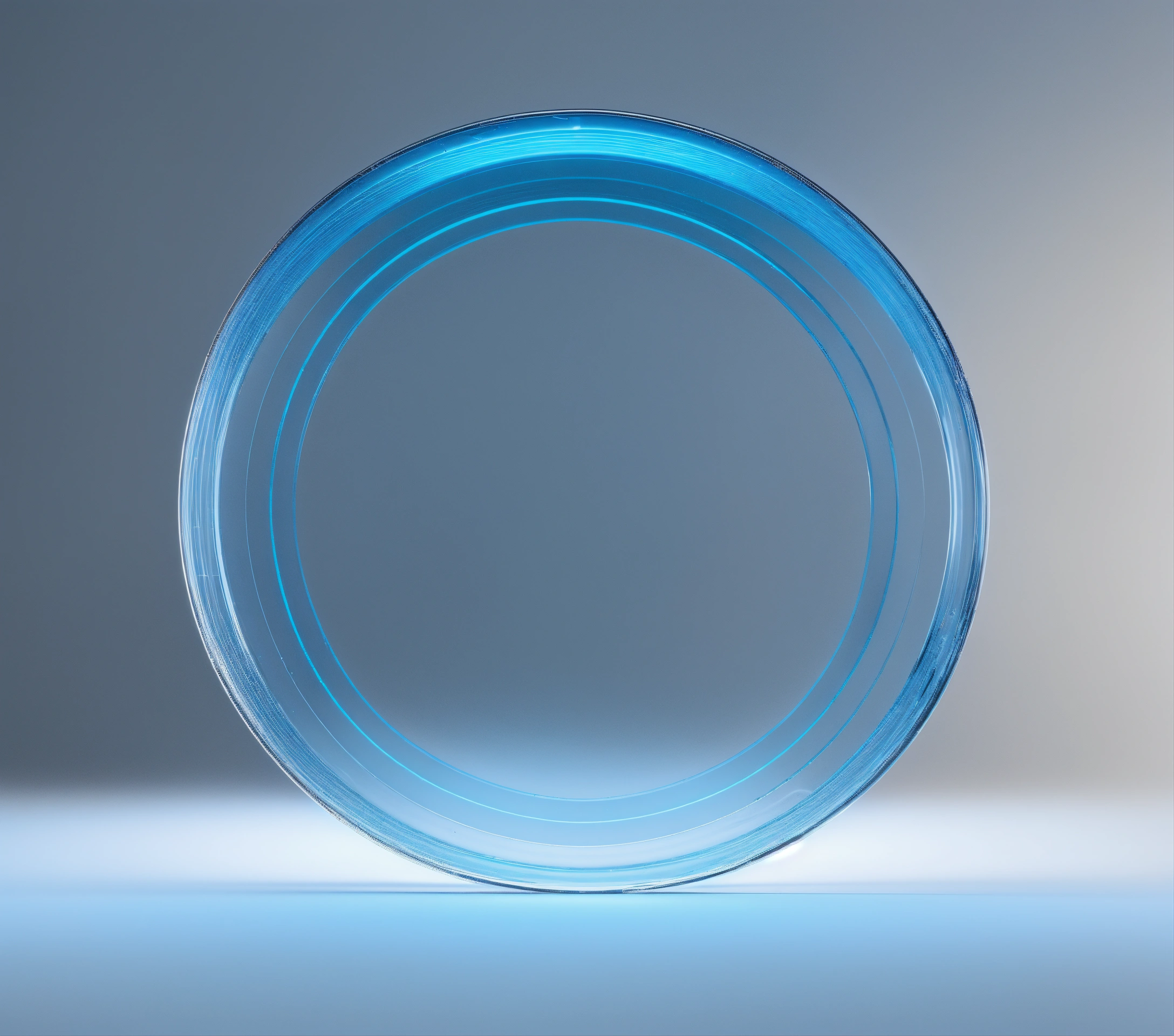 Lexica - Optics glass thin circle shown from the side, illuminated blue ...
