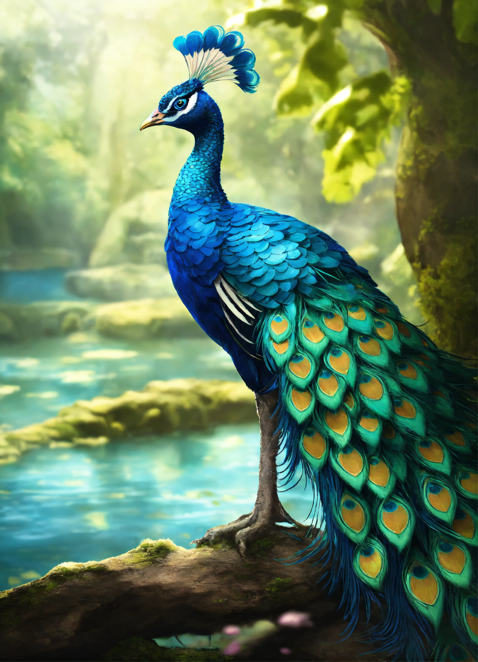 Lexica - Peafinch is a youthful and enchanting Water-type peacock ...