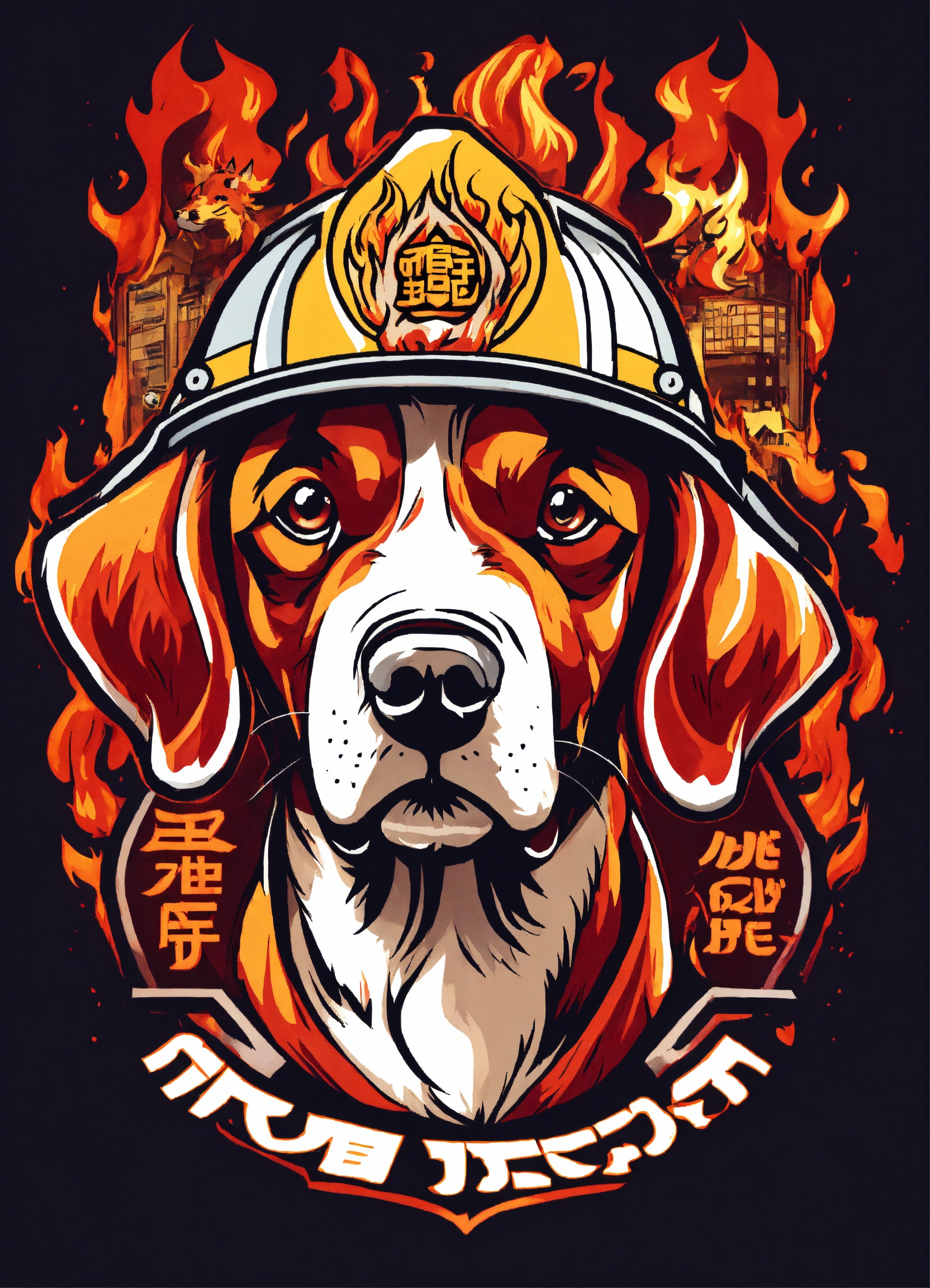 Lexica - Fire dog logo type manga