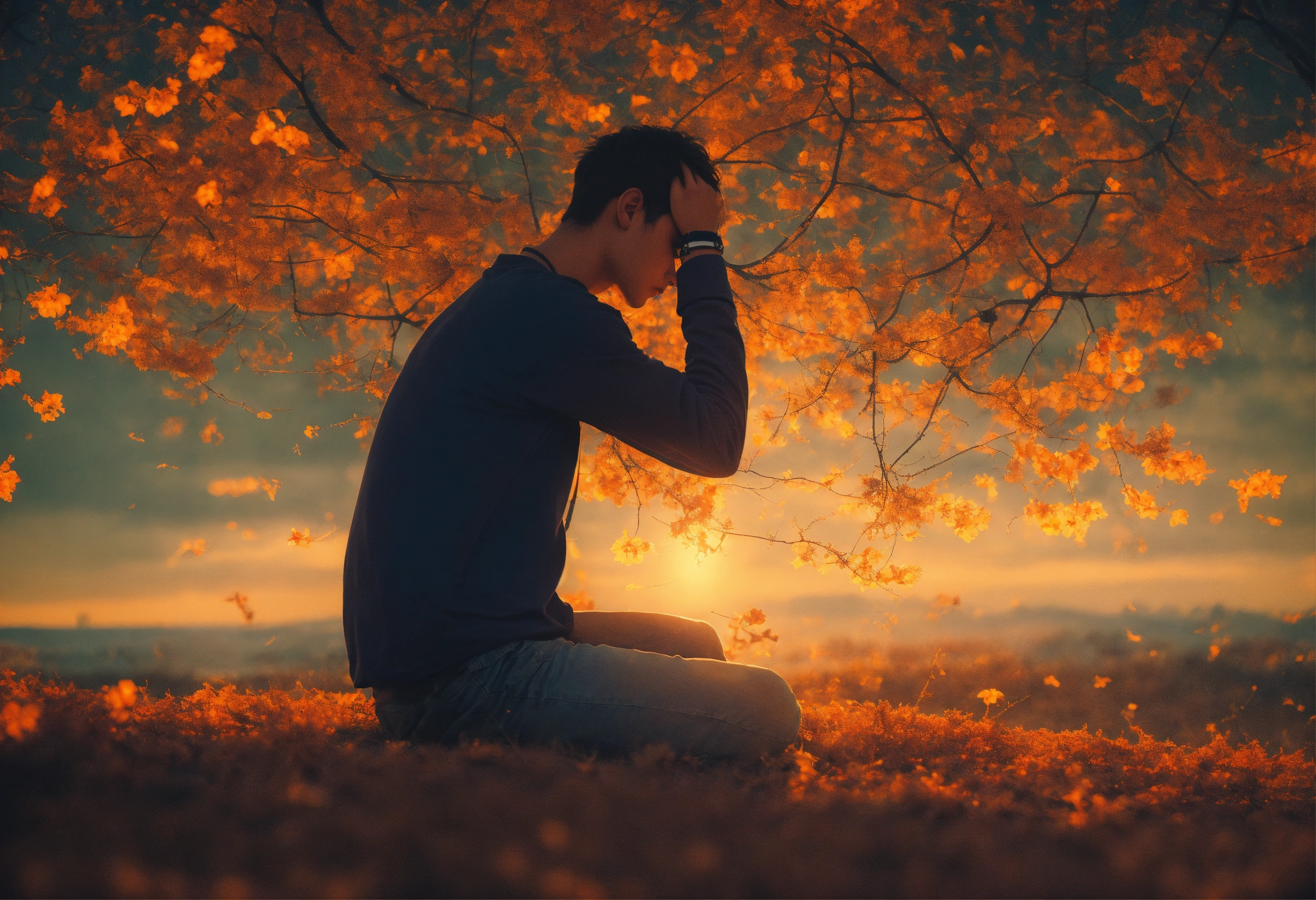 Lexica - A person absorbed in thoughts deeply