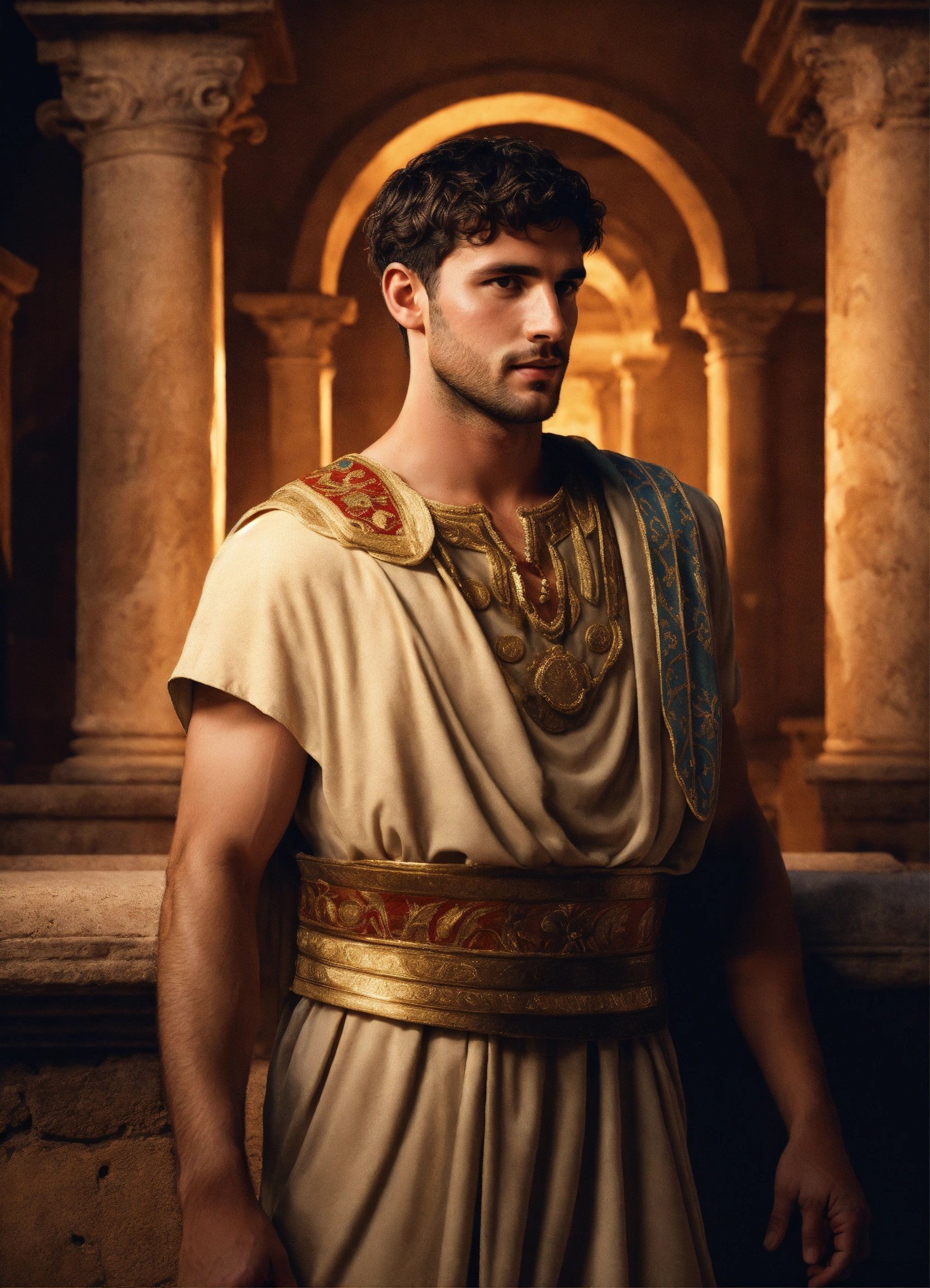 Lexica - A young rich noble athletic handsome roman tribune wearing ...