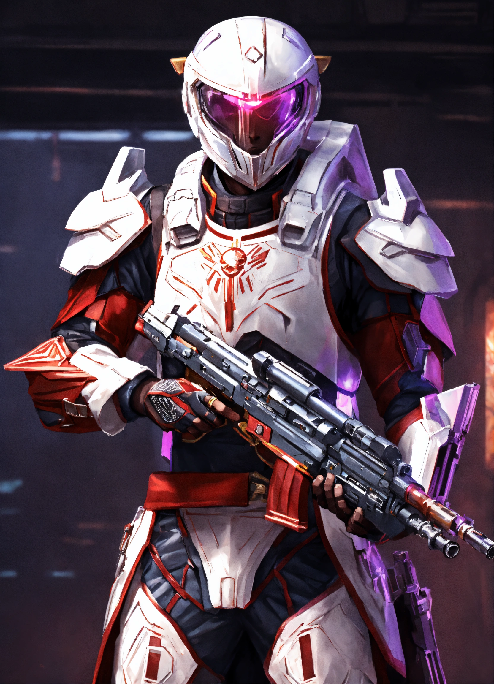 Lexica - High elf sci fi Ethiopian soldier wearing heavy sci fi armor ...