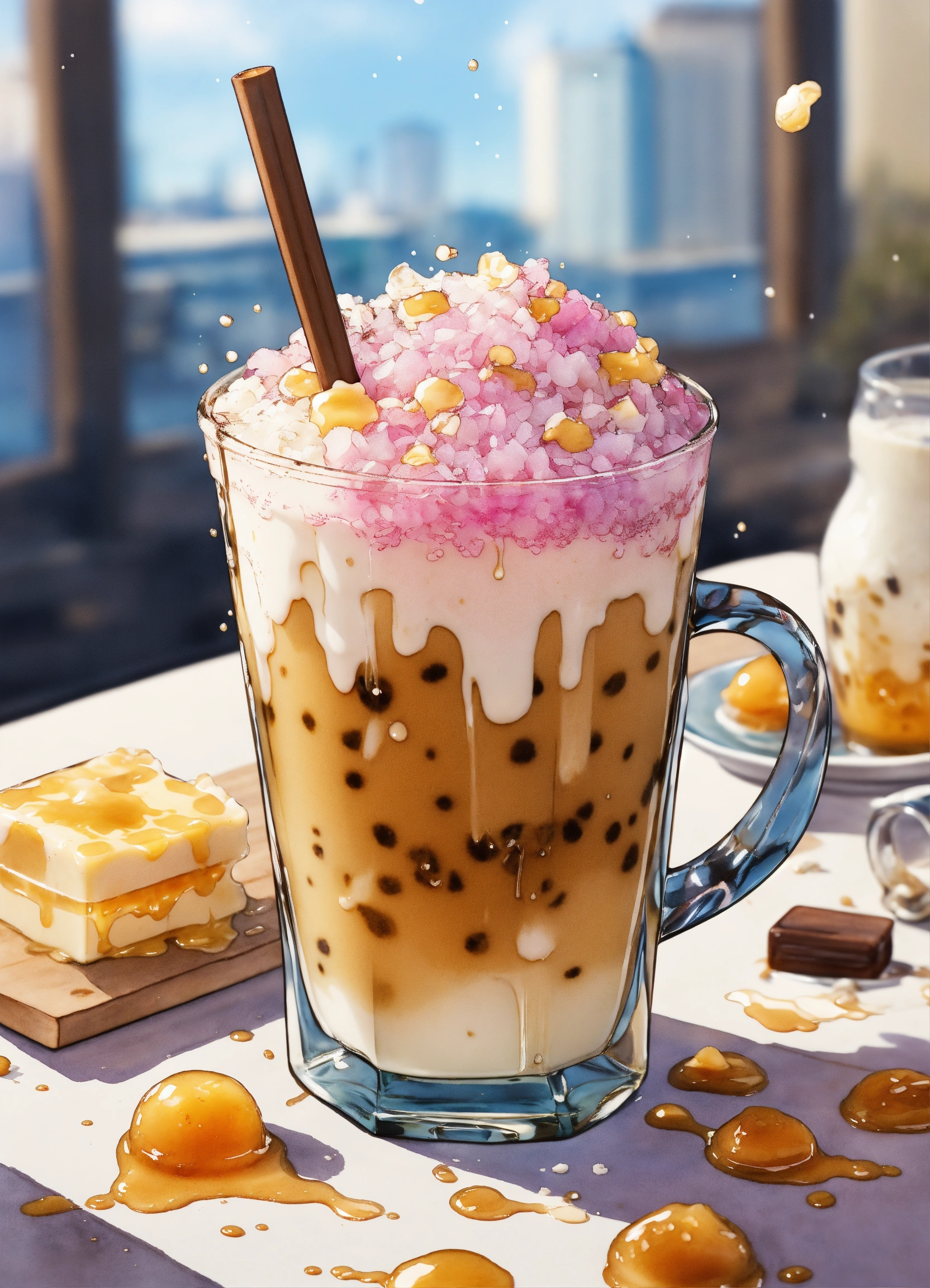 Lexica - Manga cartoon dc comic style. A mouth-watering taro with honey ...