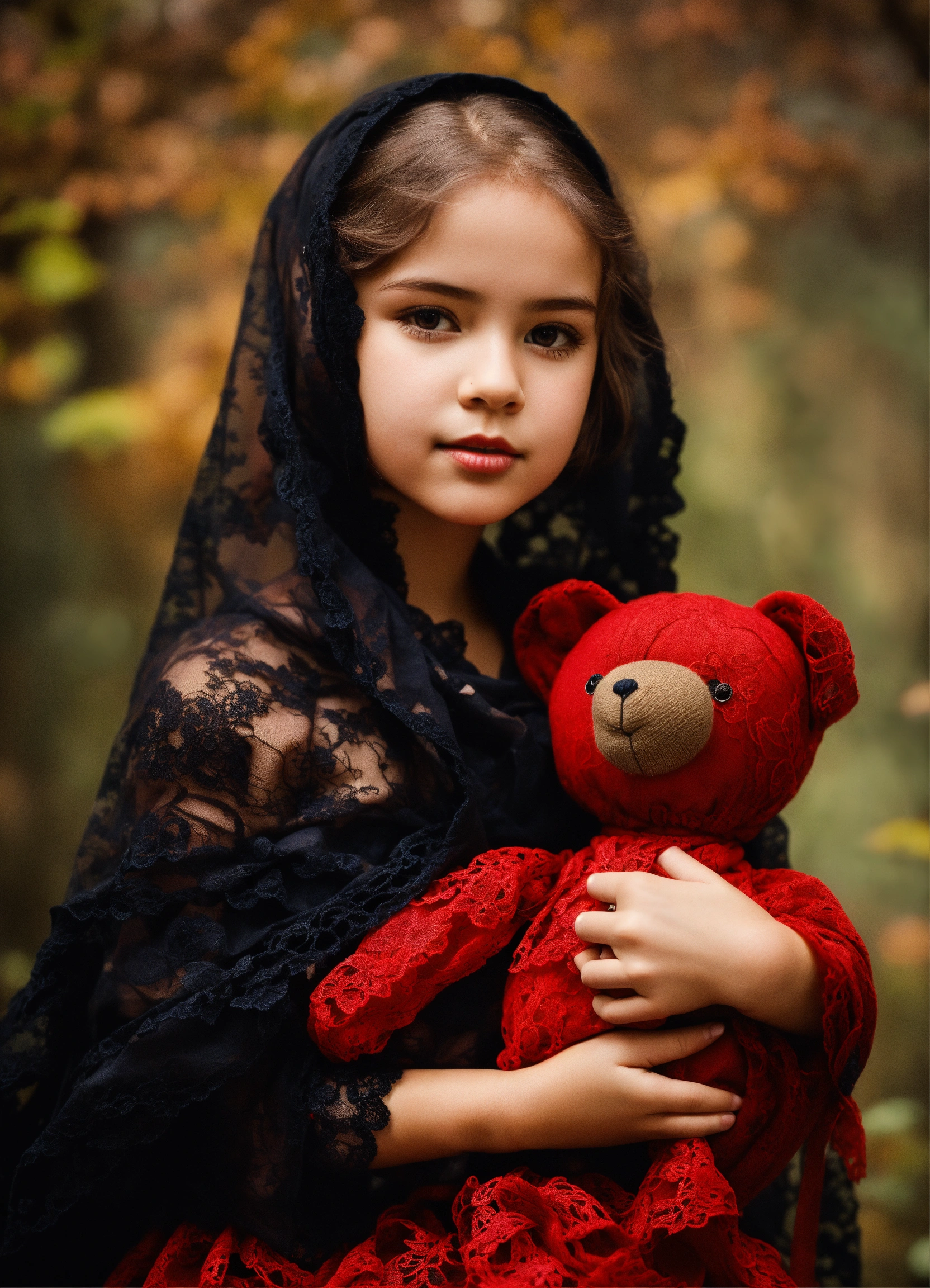 Lexica - Goast of a young girl about 25 years who wears a dark lace ...