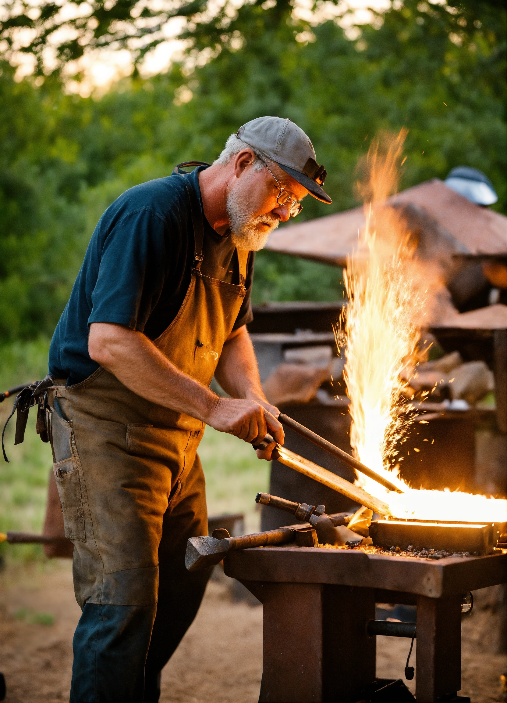 Lexica - A 50 years old white men working on his forge