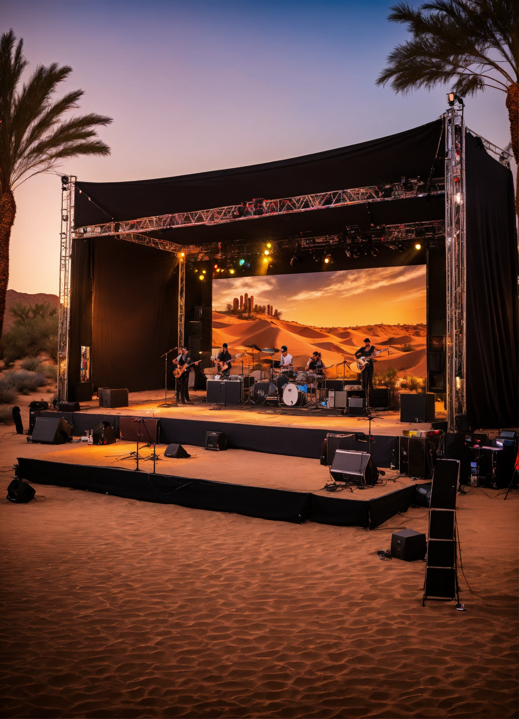 Lexica - Desert Arabian themed outdoor concert stage with large screen ...