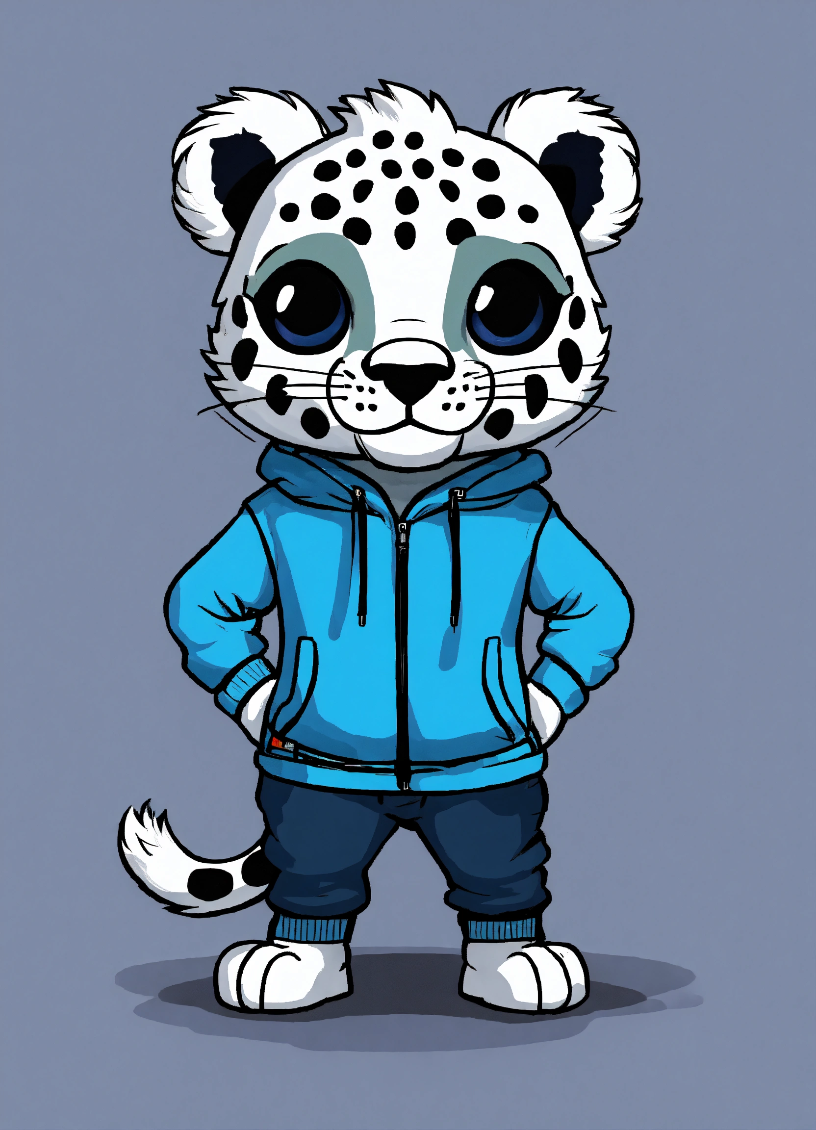 Lexica - Full body 2d cartoon fun doodle of funko pop snow leopard ...