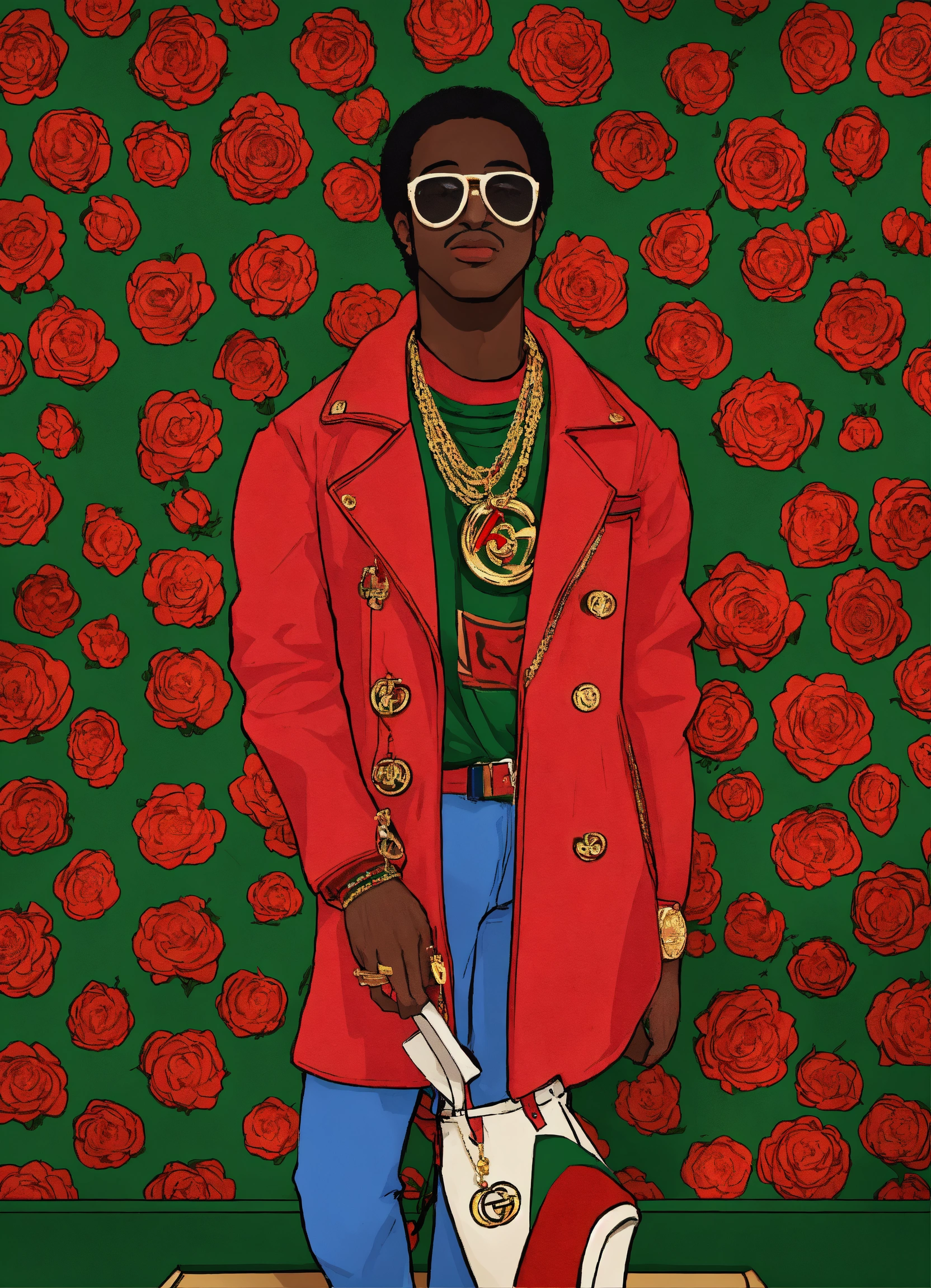 Lexica - Gucci wallpaper in cartoon