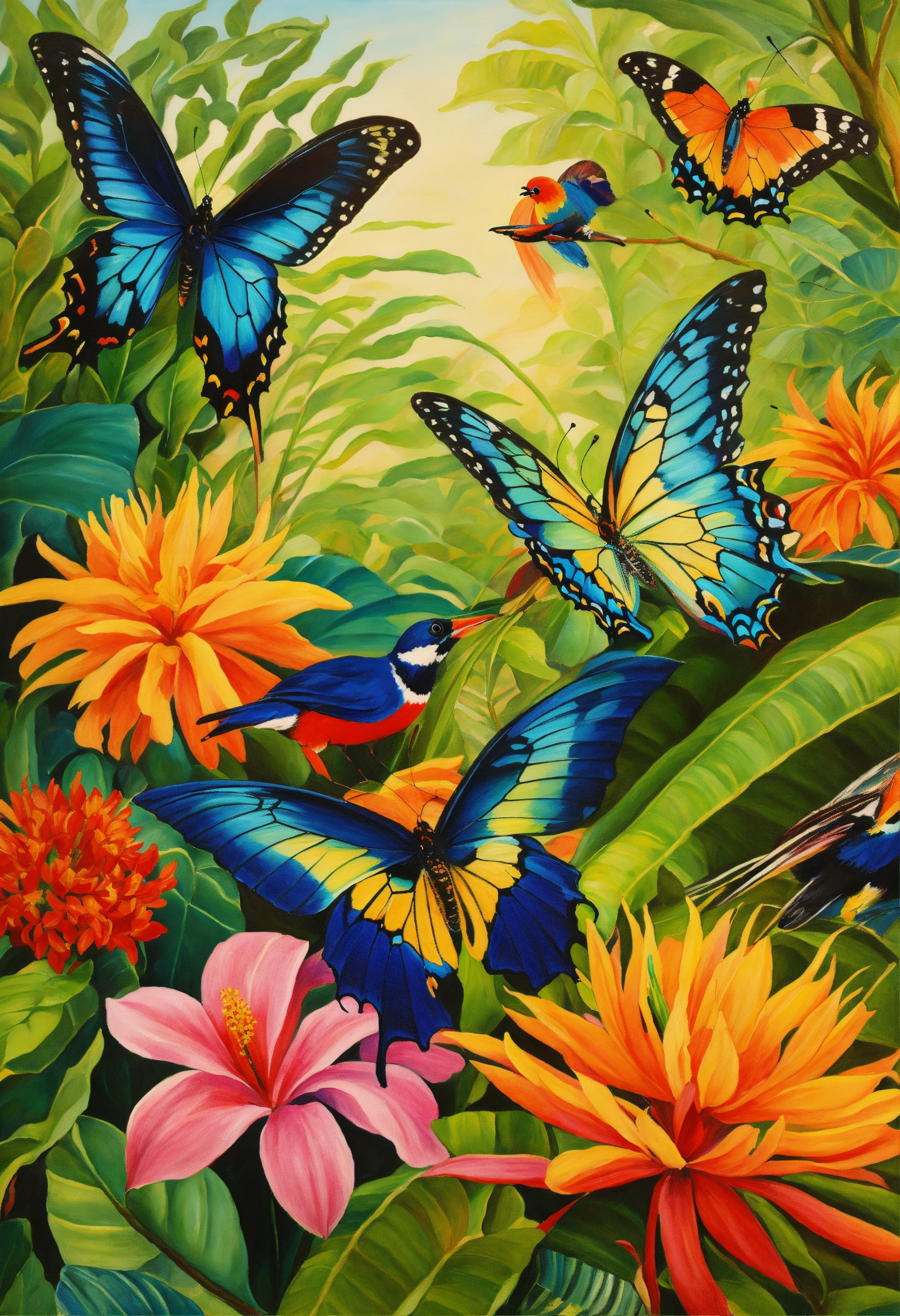 Lexica - Painting of the flora and fauna of Panama, such as colorful ...