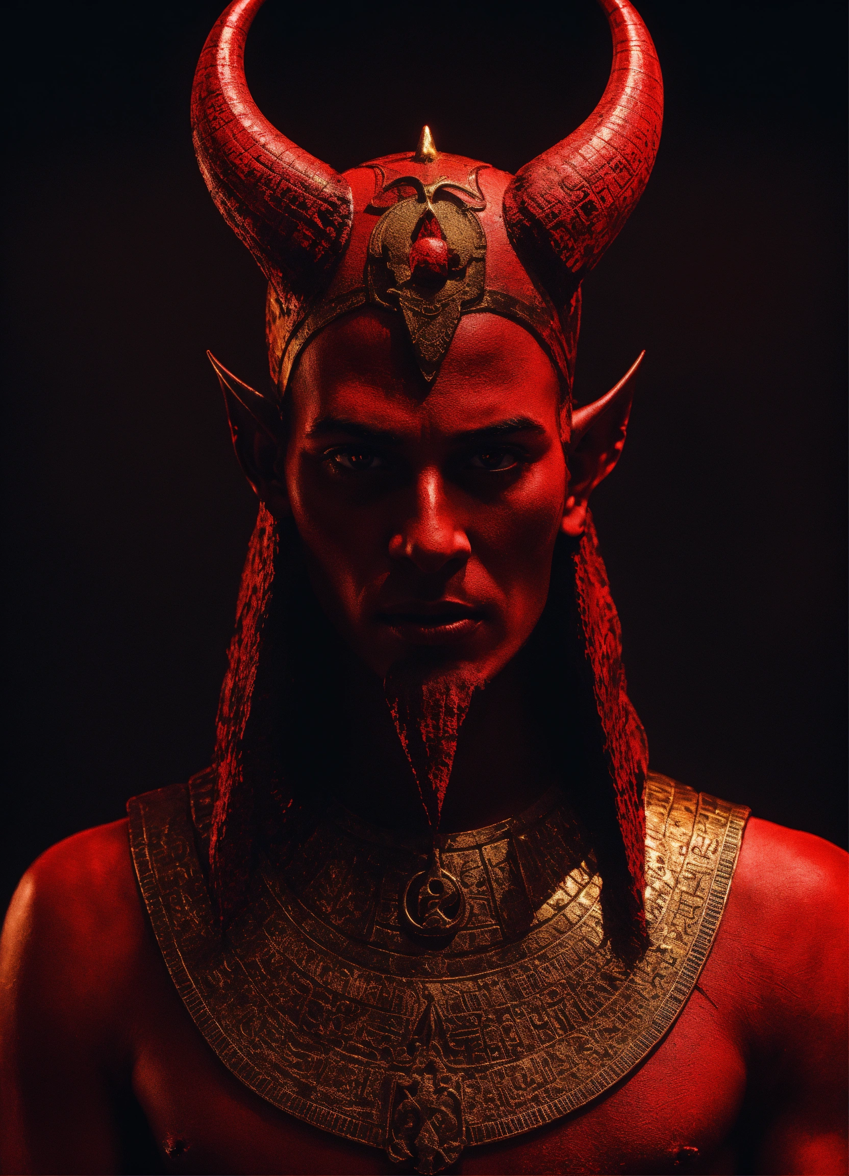 Lexica - Devil in egypt mithologhy darkness red background
