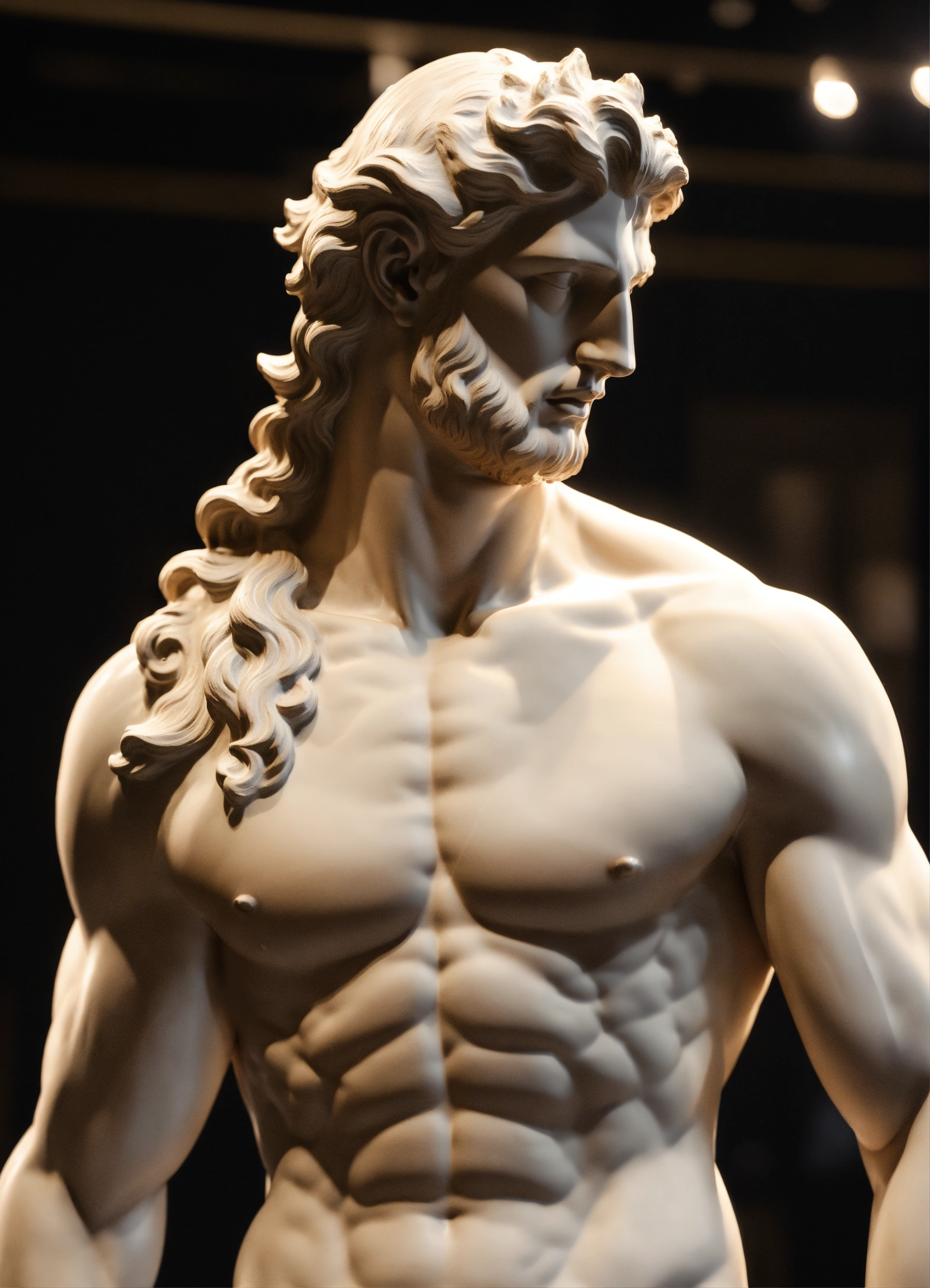Lexica - Simple muscular greek god statue with middelparting hair with ...