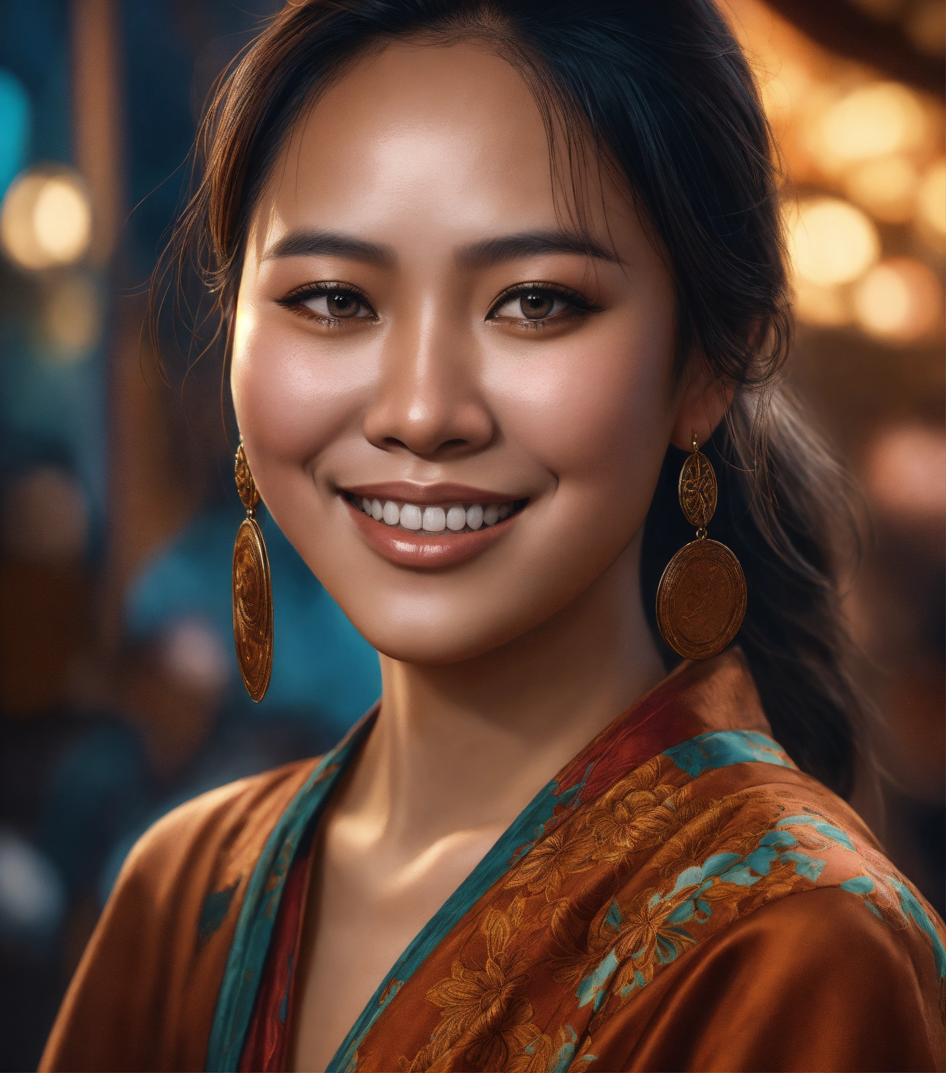 Lexica - A striking portrait of a smiling Vietnamese woman with ...