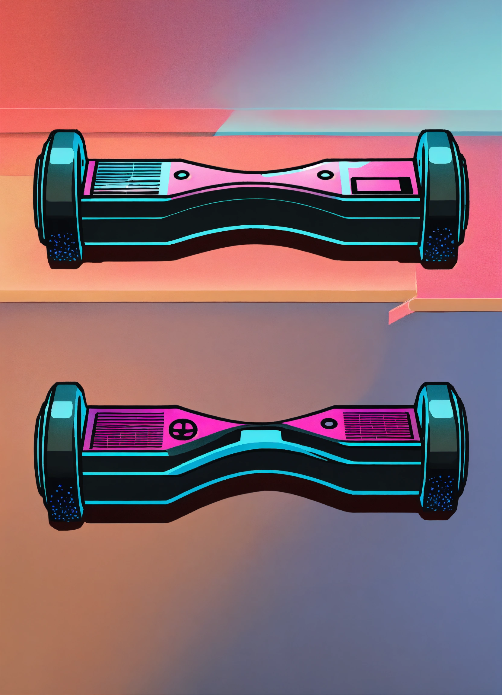 Lexica - Hoverboard on plain background.