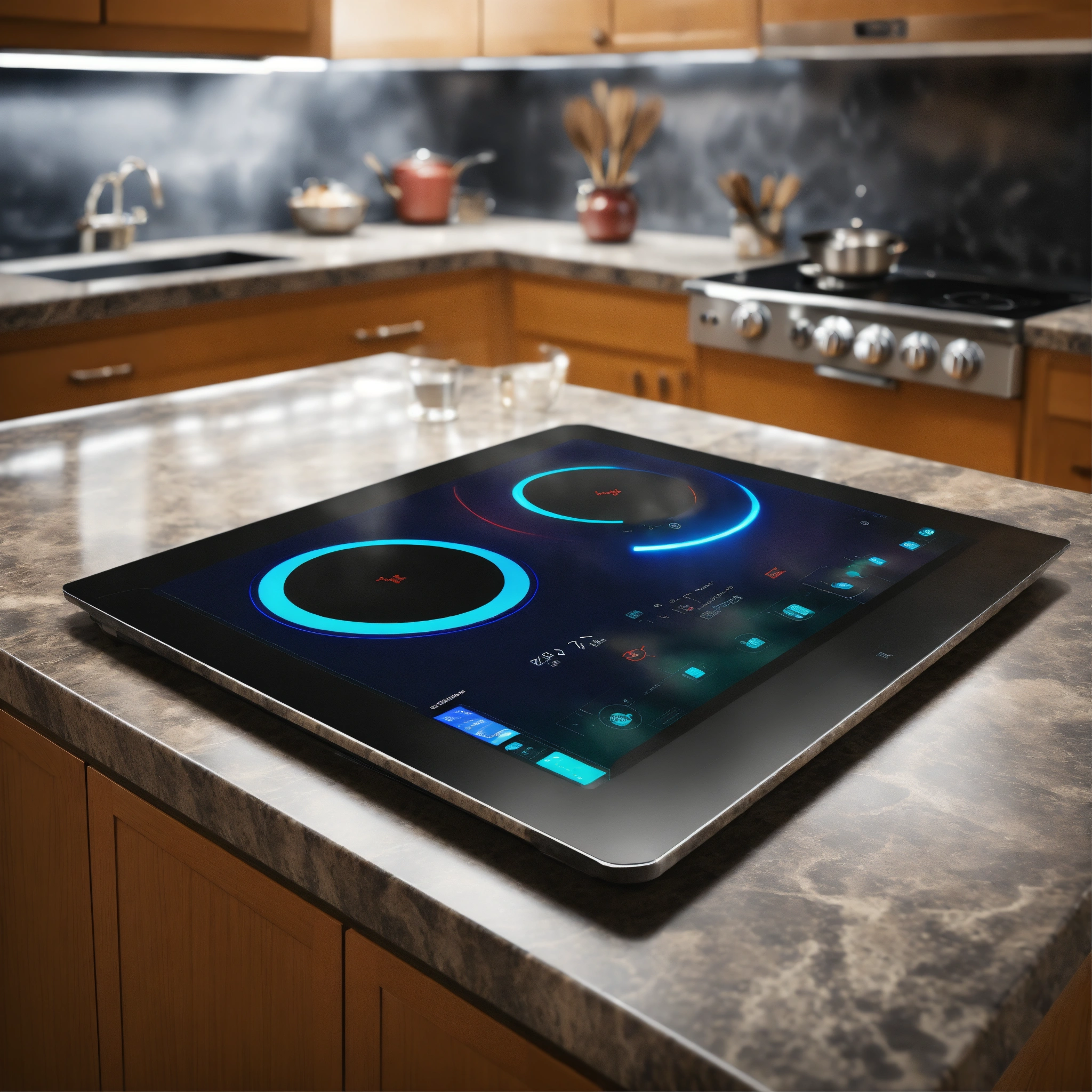 Lexica - Tablet embedded in a kitchen island countertop, UI/UX design ...