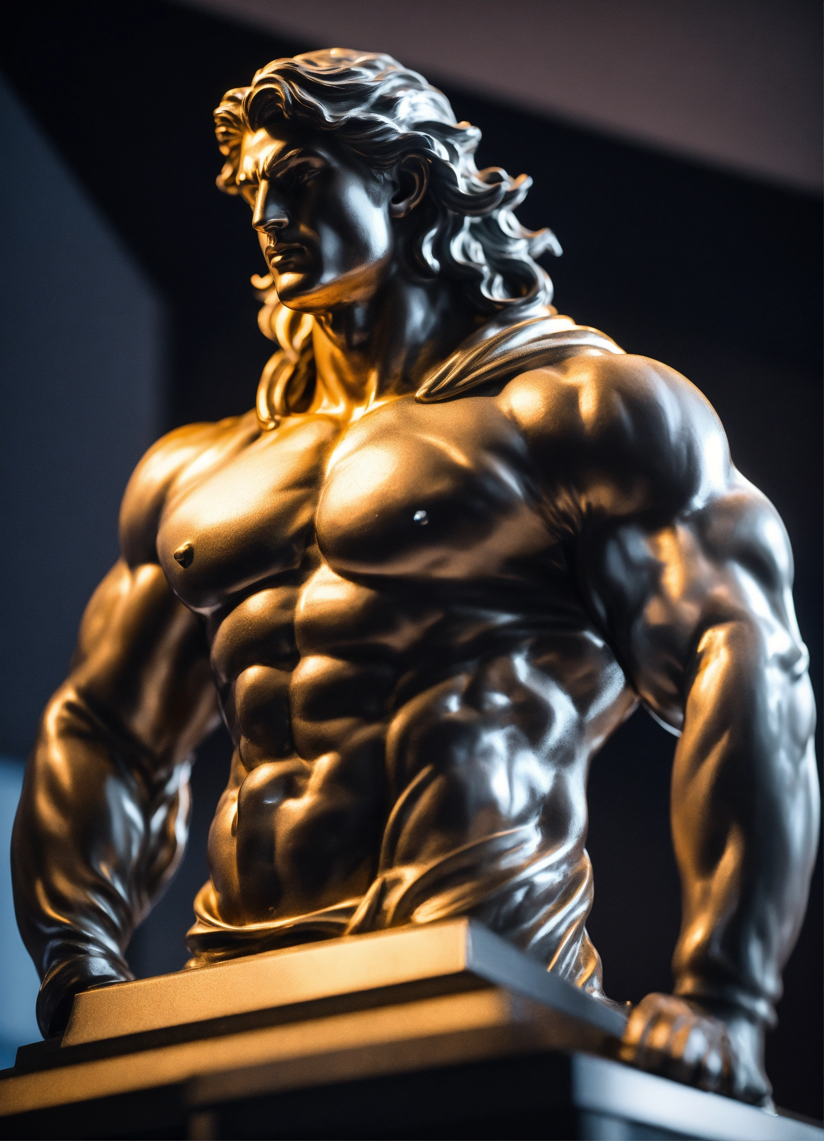 Lexica - A Statue from a muscular Greek god Statue with a wavey middel ...