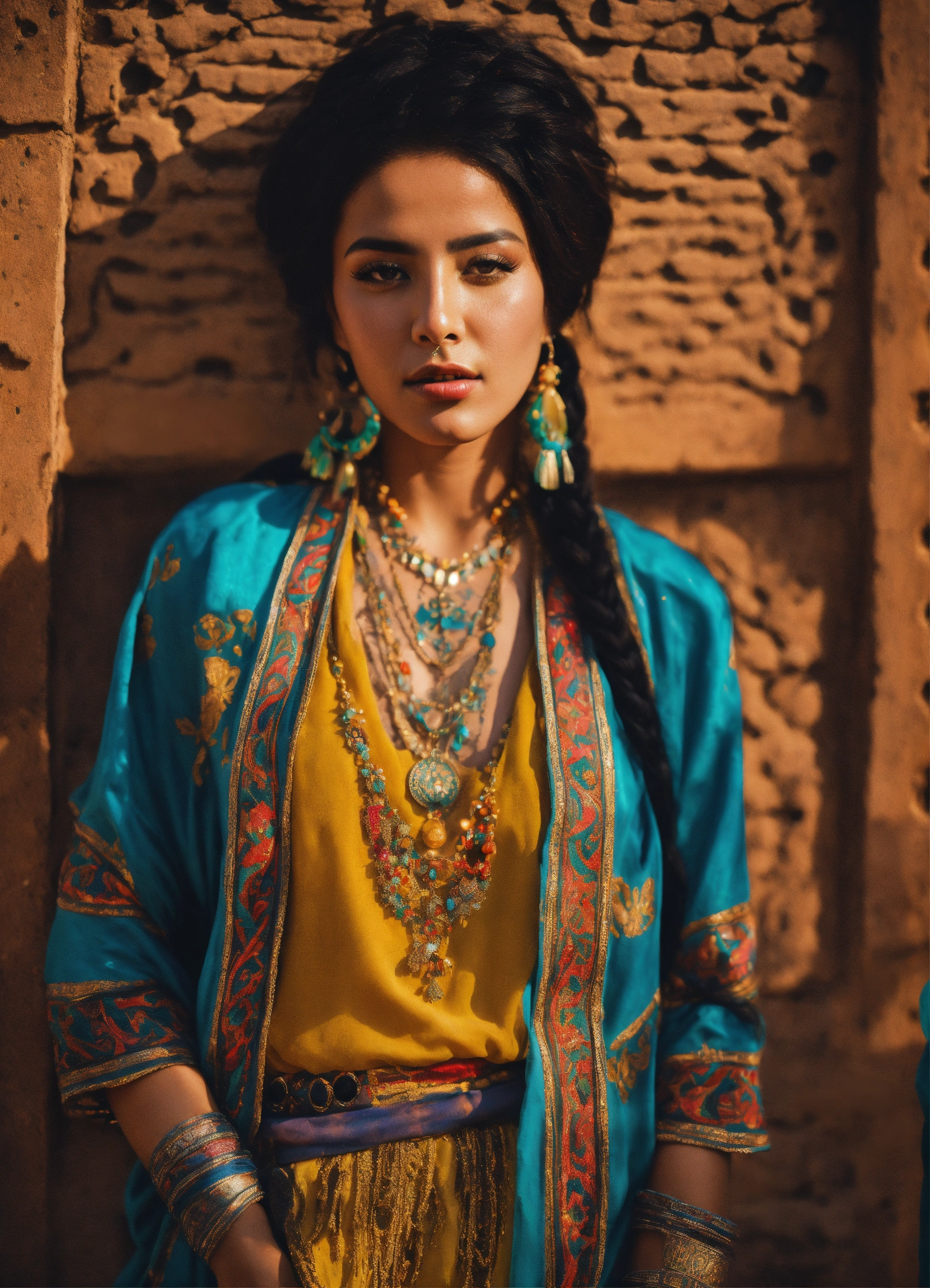 Lexica - A painting style oil color of "Moroccan's Dounia Boutazout" in ...