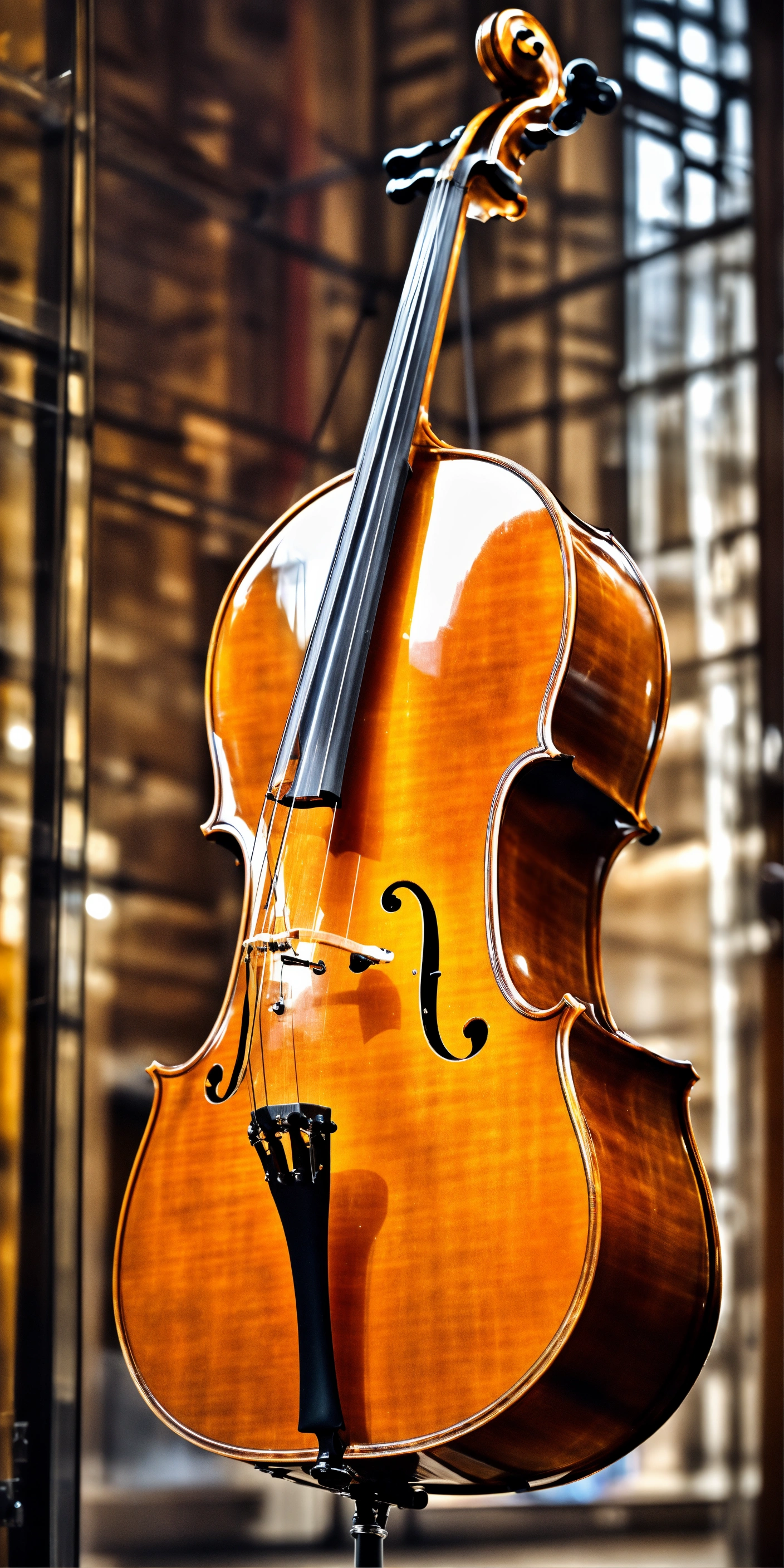 Lexica - A photorealistic closeup view of inside a transparent cello ...
