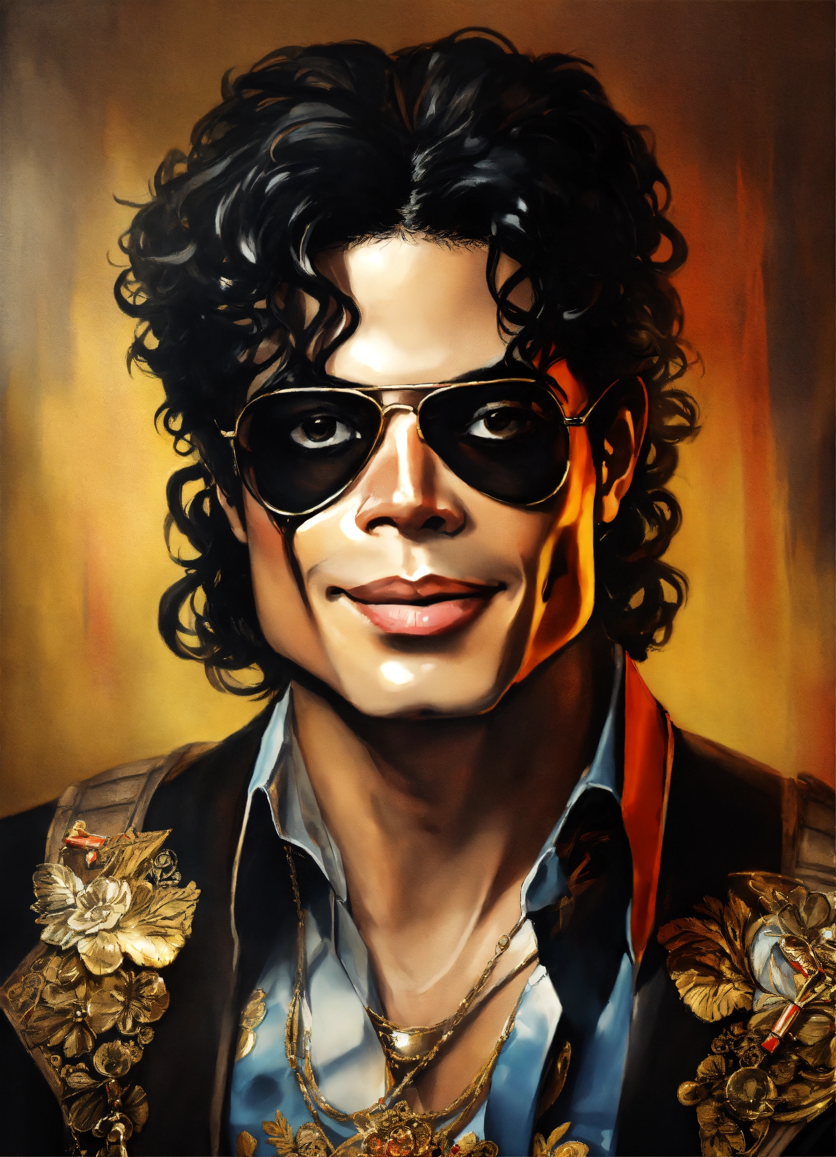Lexica - A man with a Michael Jackson style caricature