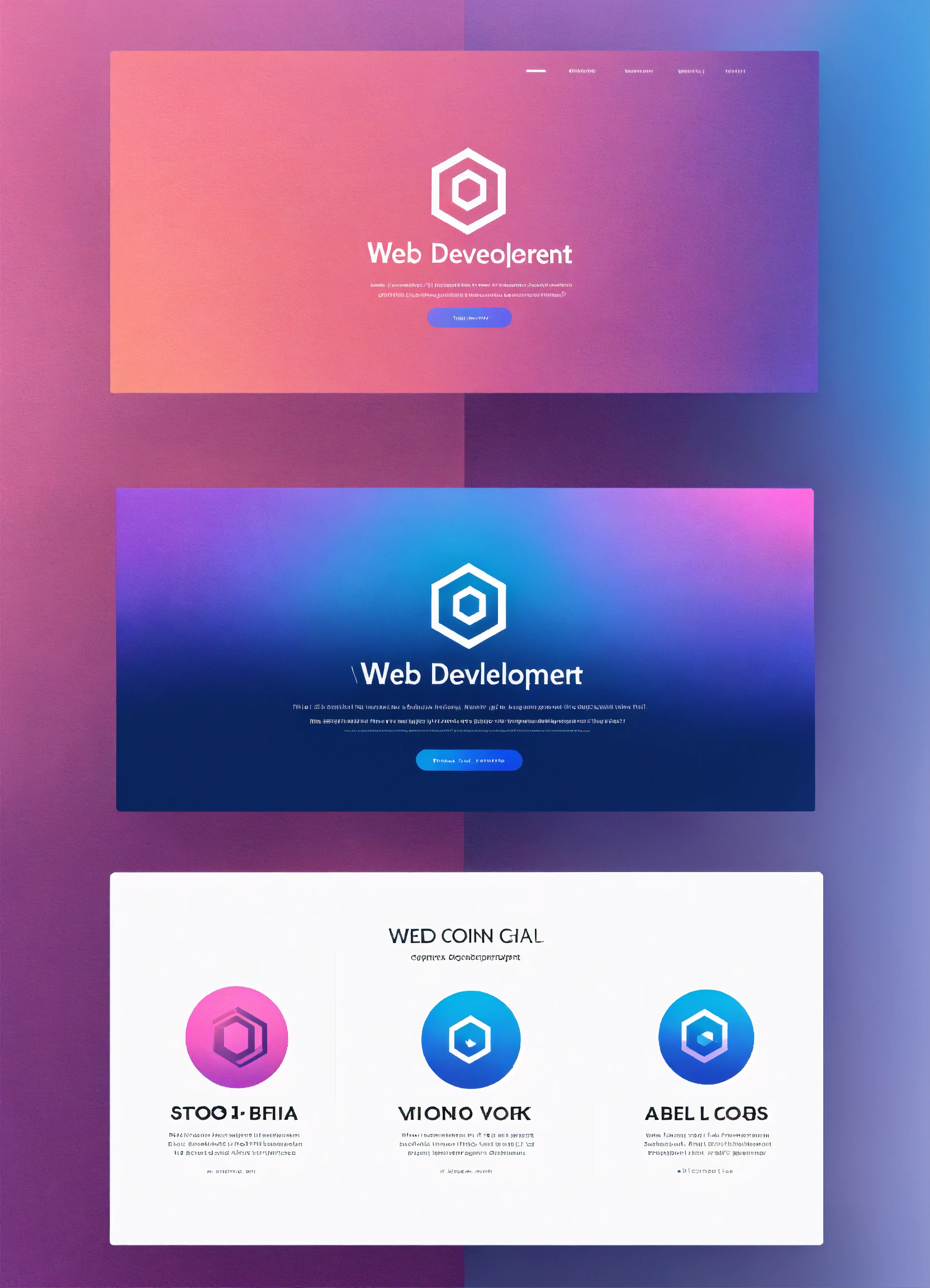 Lexica - Web development logo design, gradient blue color, minimalist ...