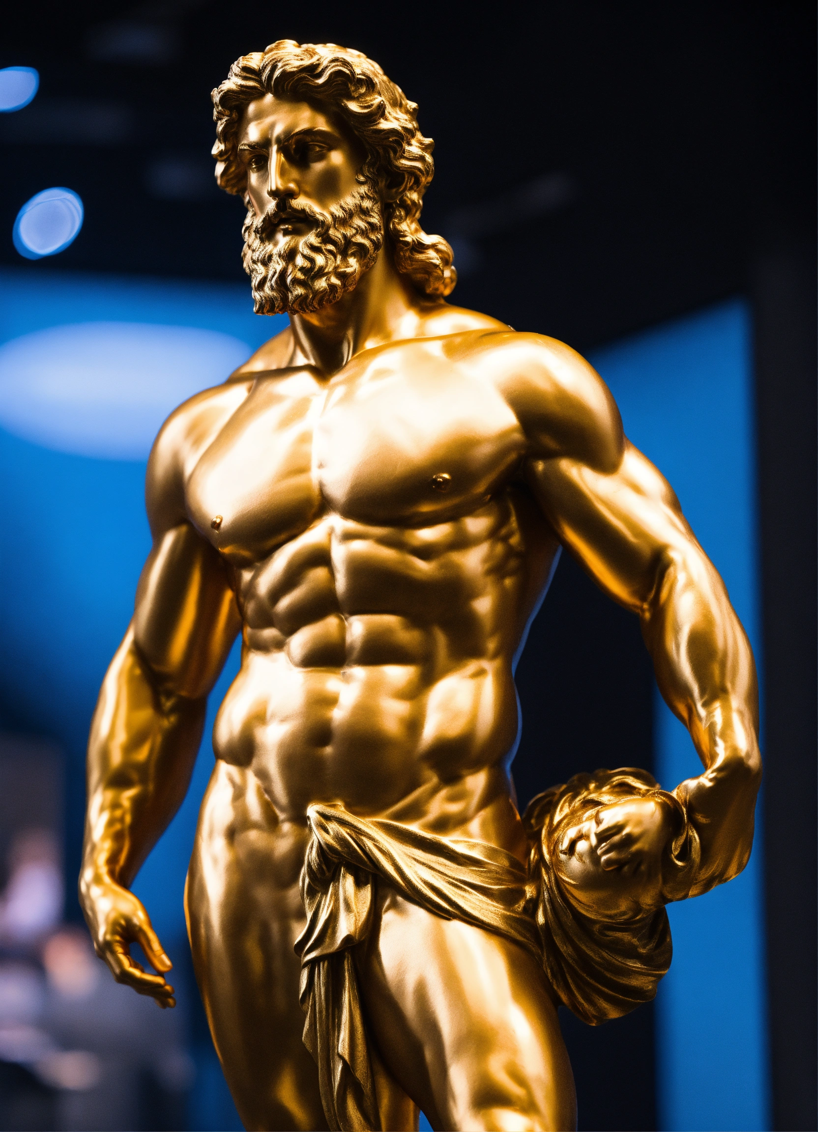 Lexica - Simple muscular greek god statue with middelparting hair with ...