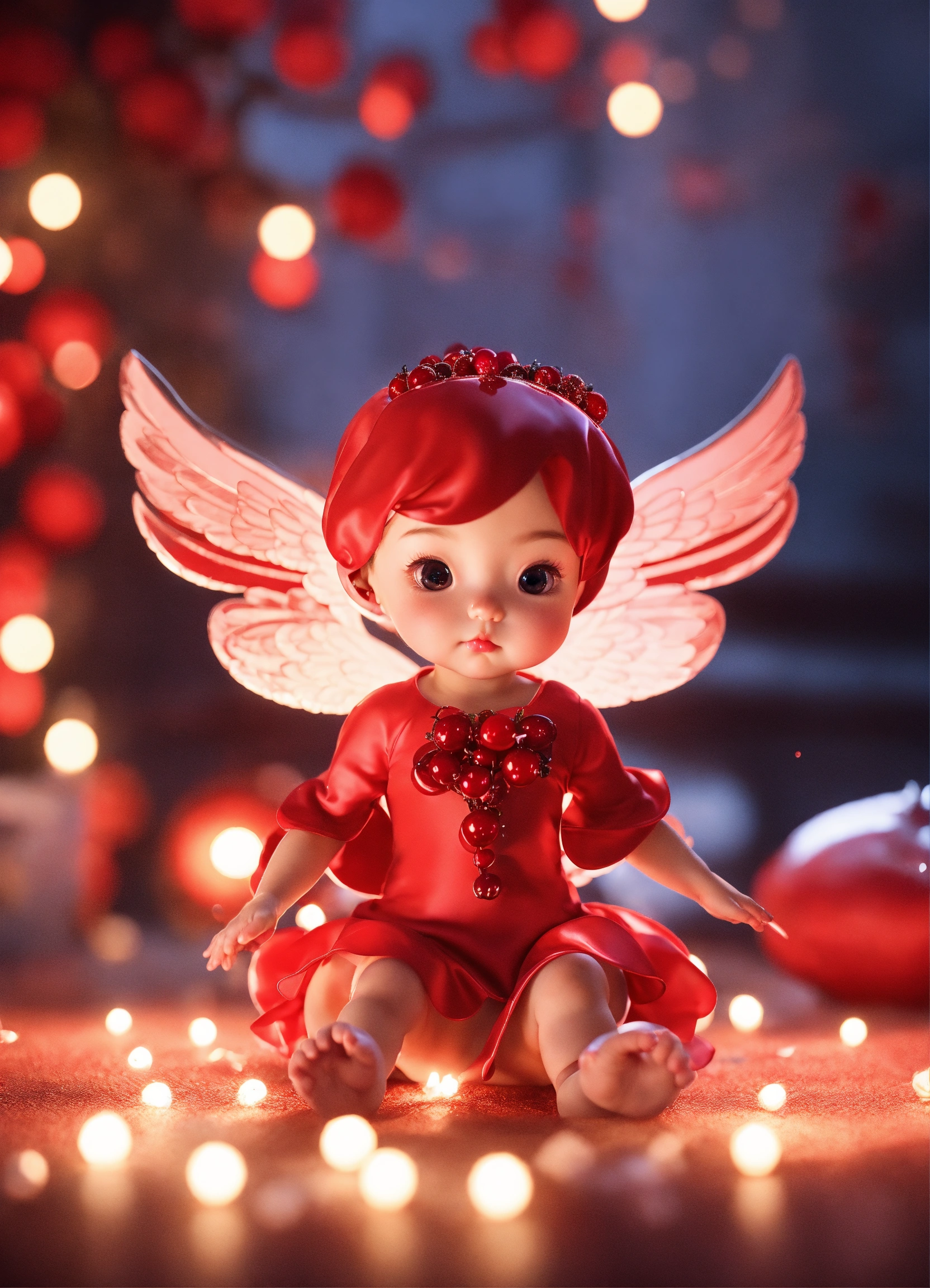 Lexica - Red cherubim cupid, in the style of kawaii aesthetic, unreal ...