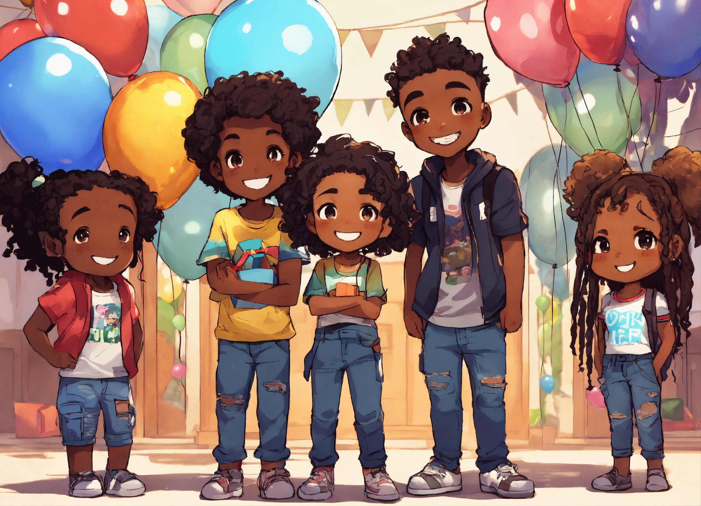 Lexica - The kawaii chibi anime storybook style art, smiling 12 year ...