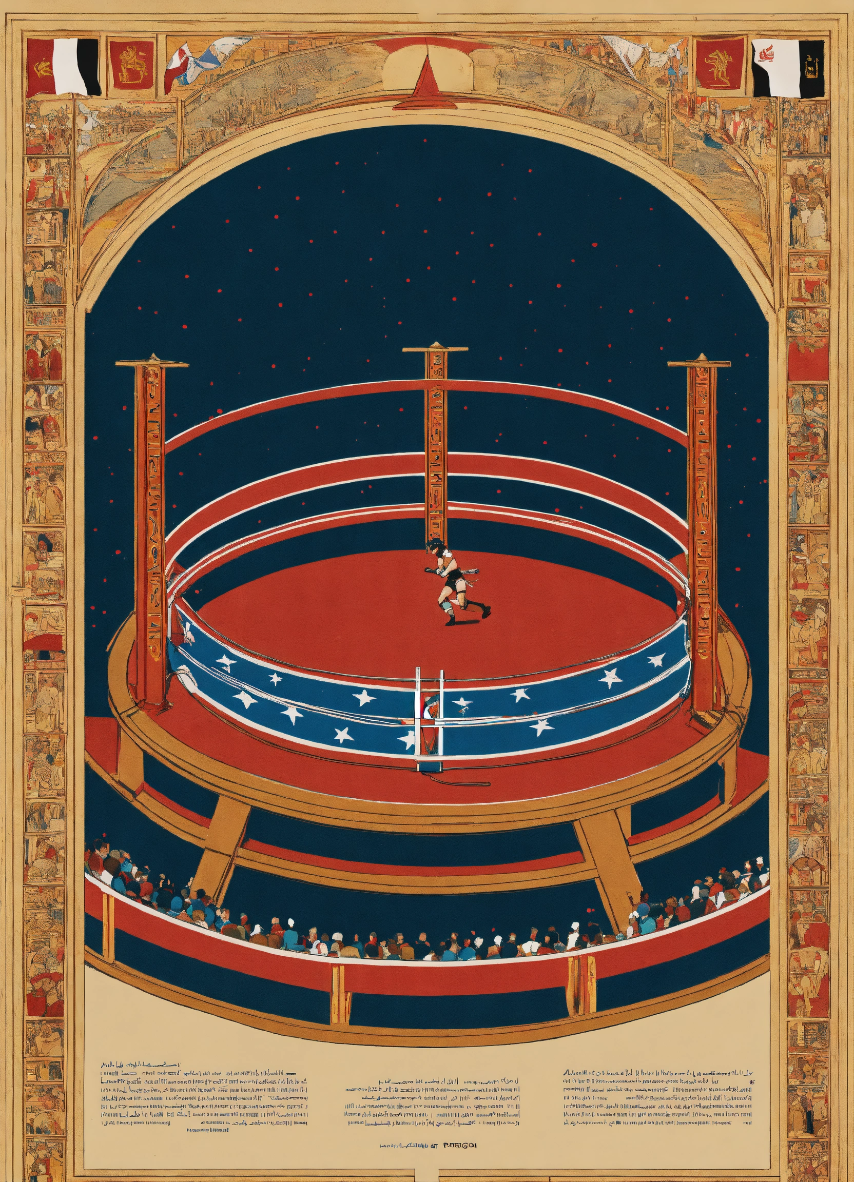 Lexica - "A design that depicts a Greco-Roman wrestling ring with an ...