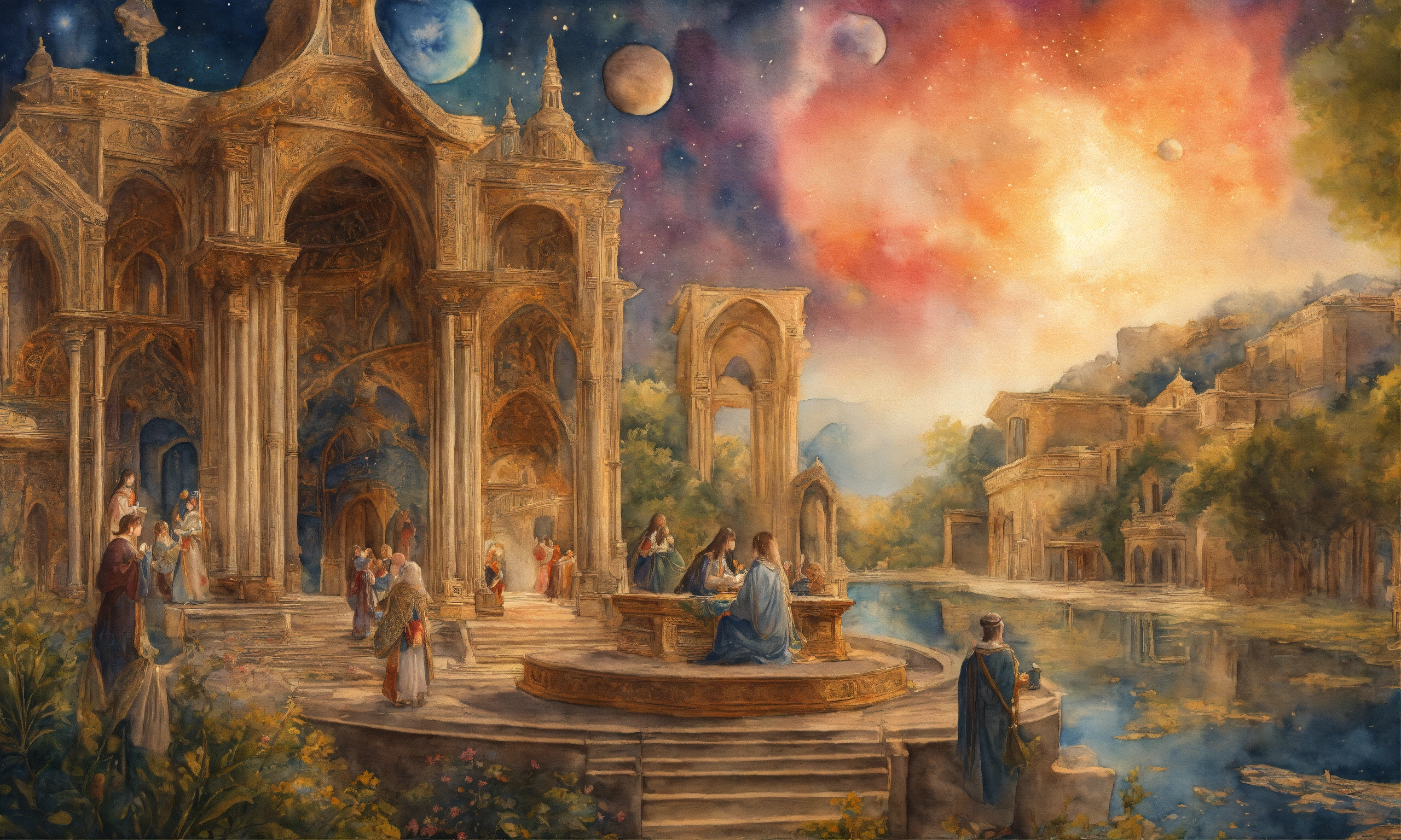 Lexica - Watercolour painting, spiritual, cosmic, mystical, intricate ...