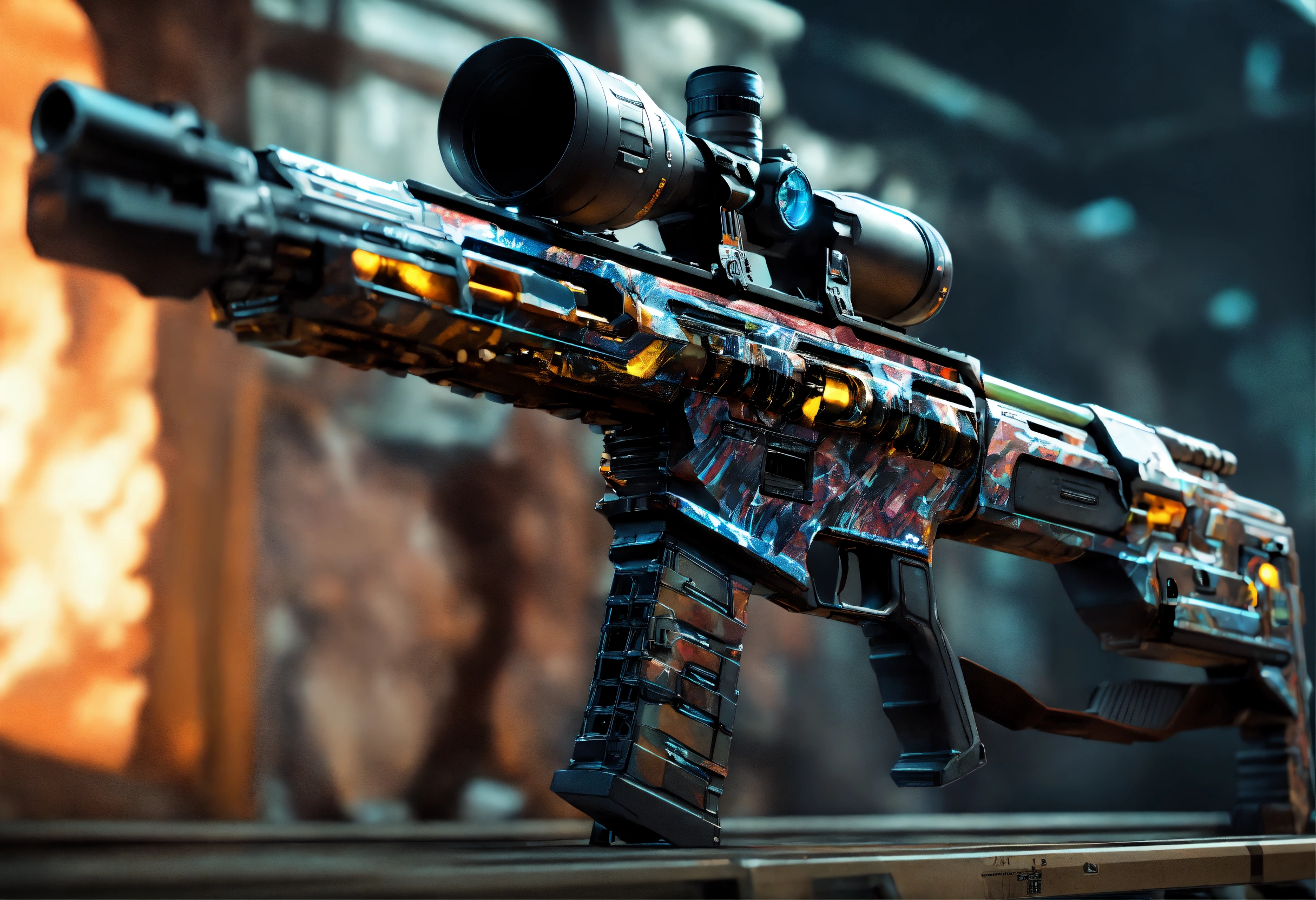 Lexica - Side view of the full image of a black camo sci fi energy ...