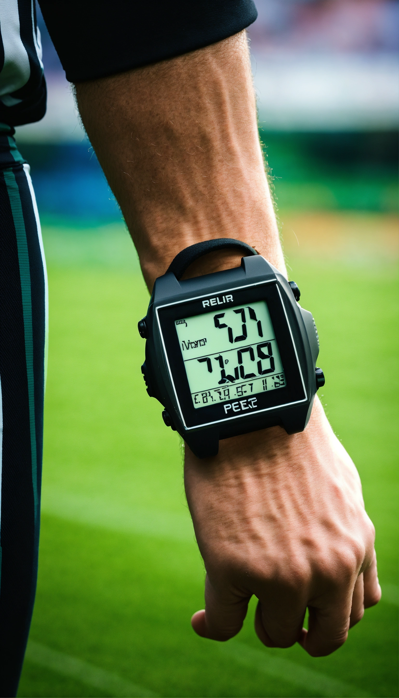 Lexica - Digital watch on the wrist of a football referee during the match