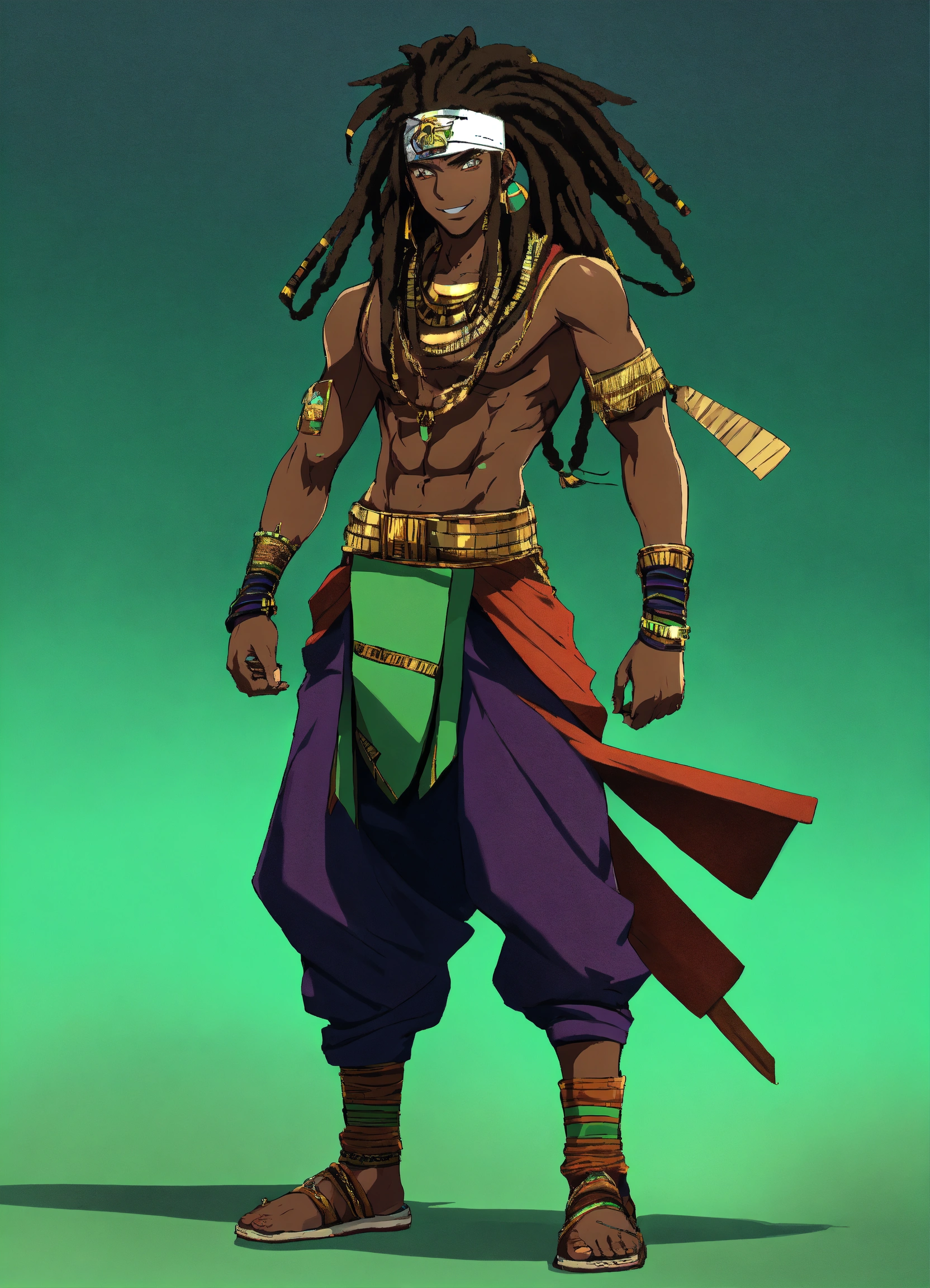 Lexica - African naruto anime styled character, athletic build, which ...