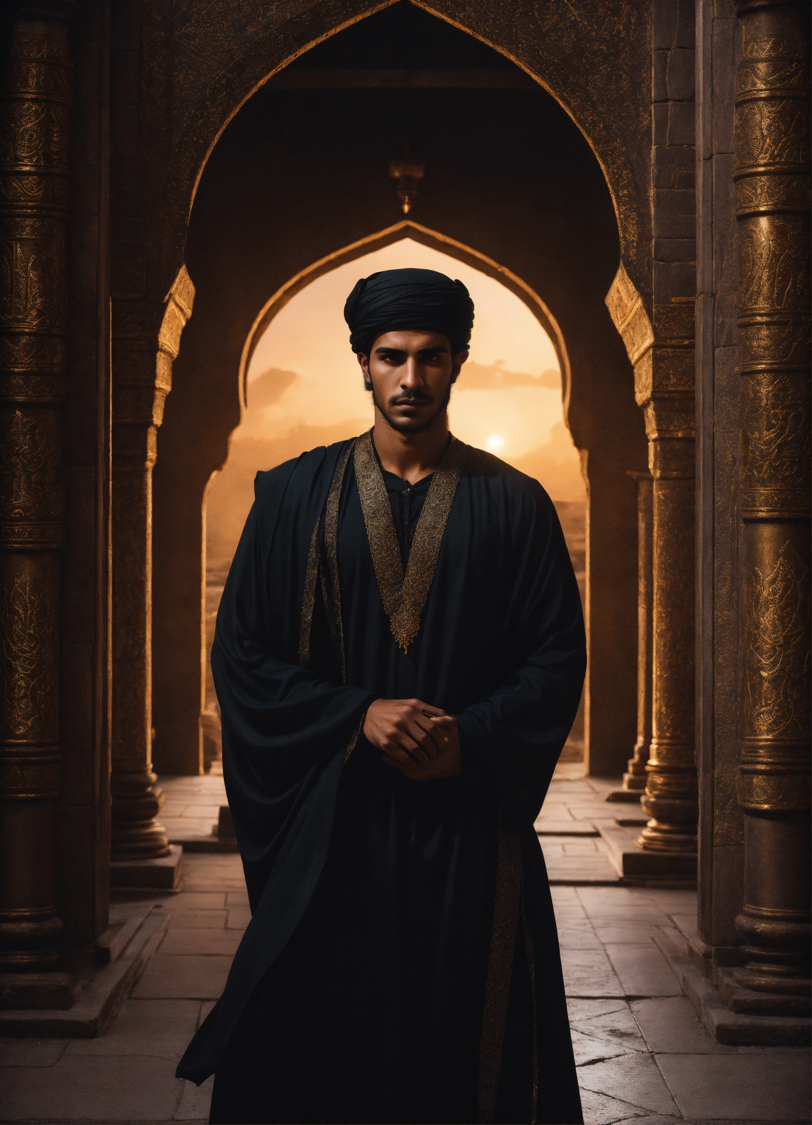 Lexica - Portrait of a young handsome dark and evil Middle Eastern ...