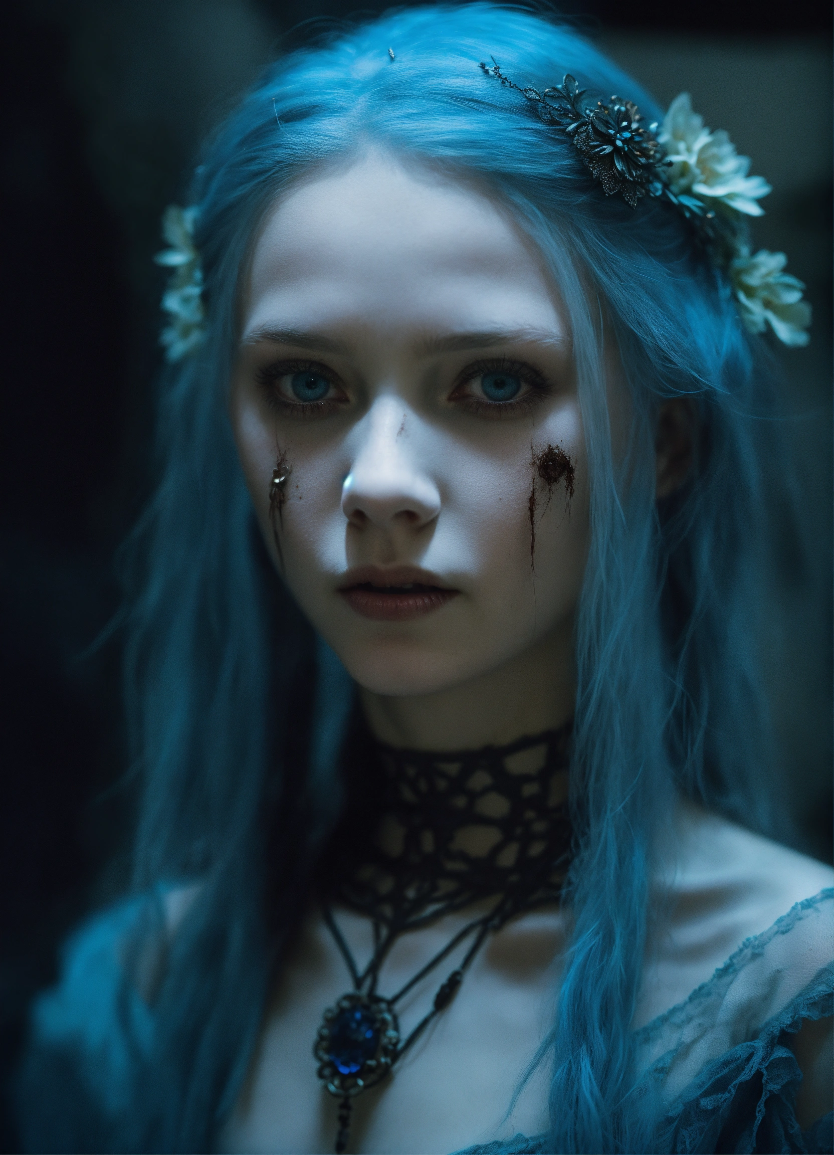 Lexica - Body portrait, ten year old childish female goth necromancer ...