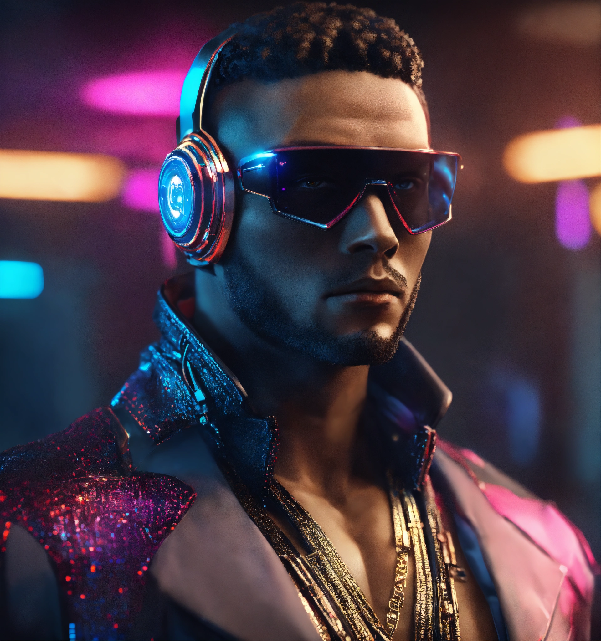 Lexica - Zoom out from an macho male humanoid half android cool ...