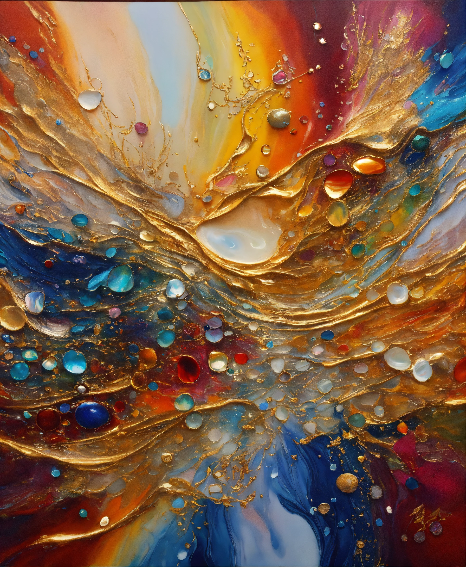 Lexica - Colorful abstract painting oil and water complex complicated ...
