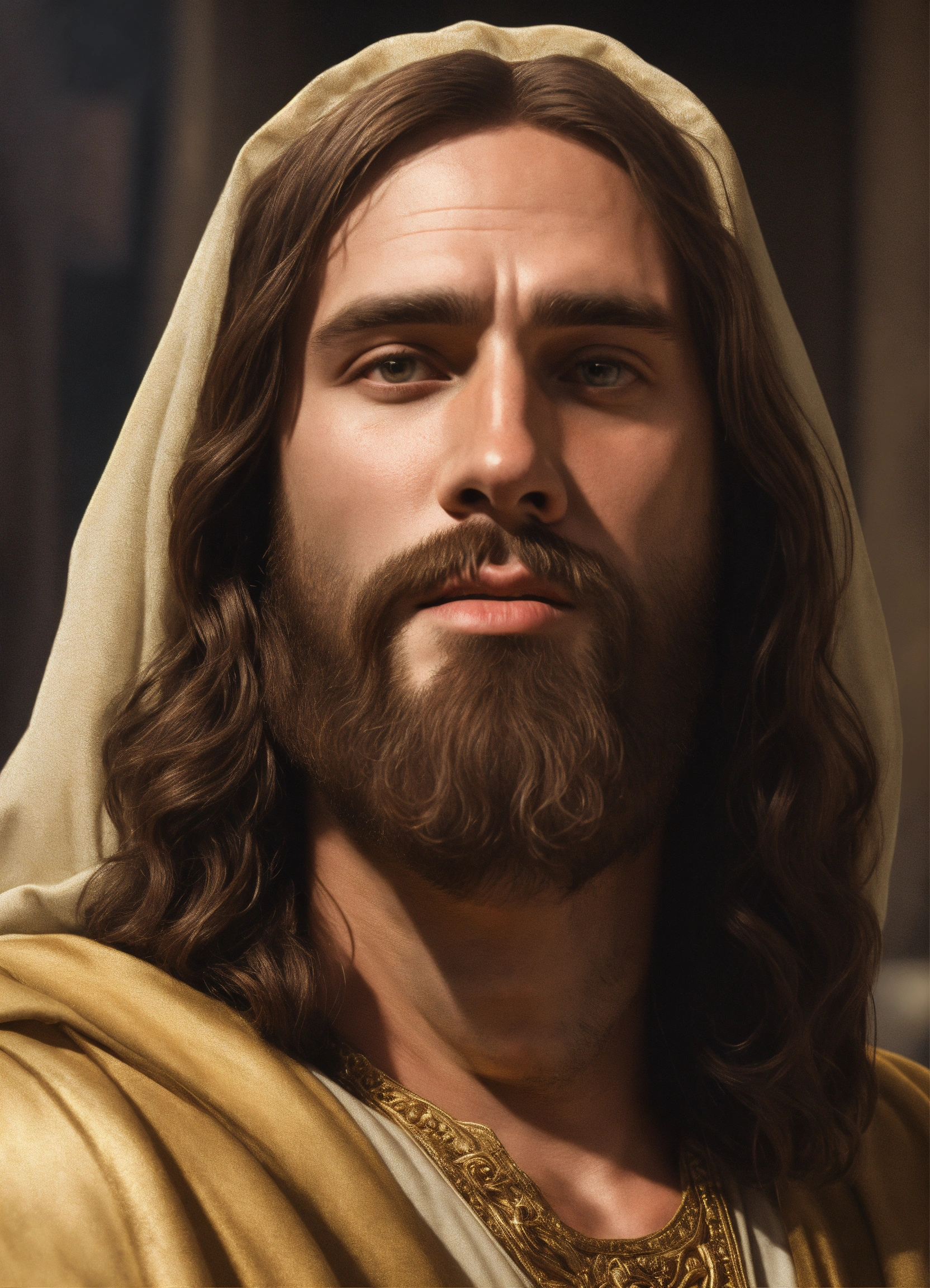 Lexica - Portrait of jesus christ who looks like Giga chad, 4k, realistic