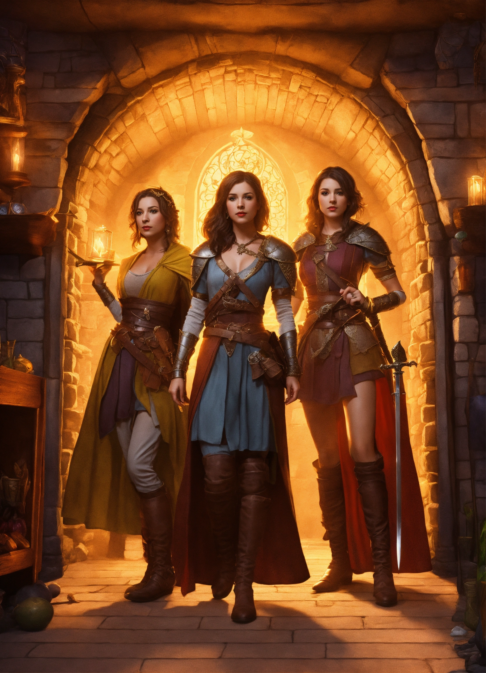 Lexica - Photorealistic Dungeons & Dragons women party of 4 adventurers ...