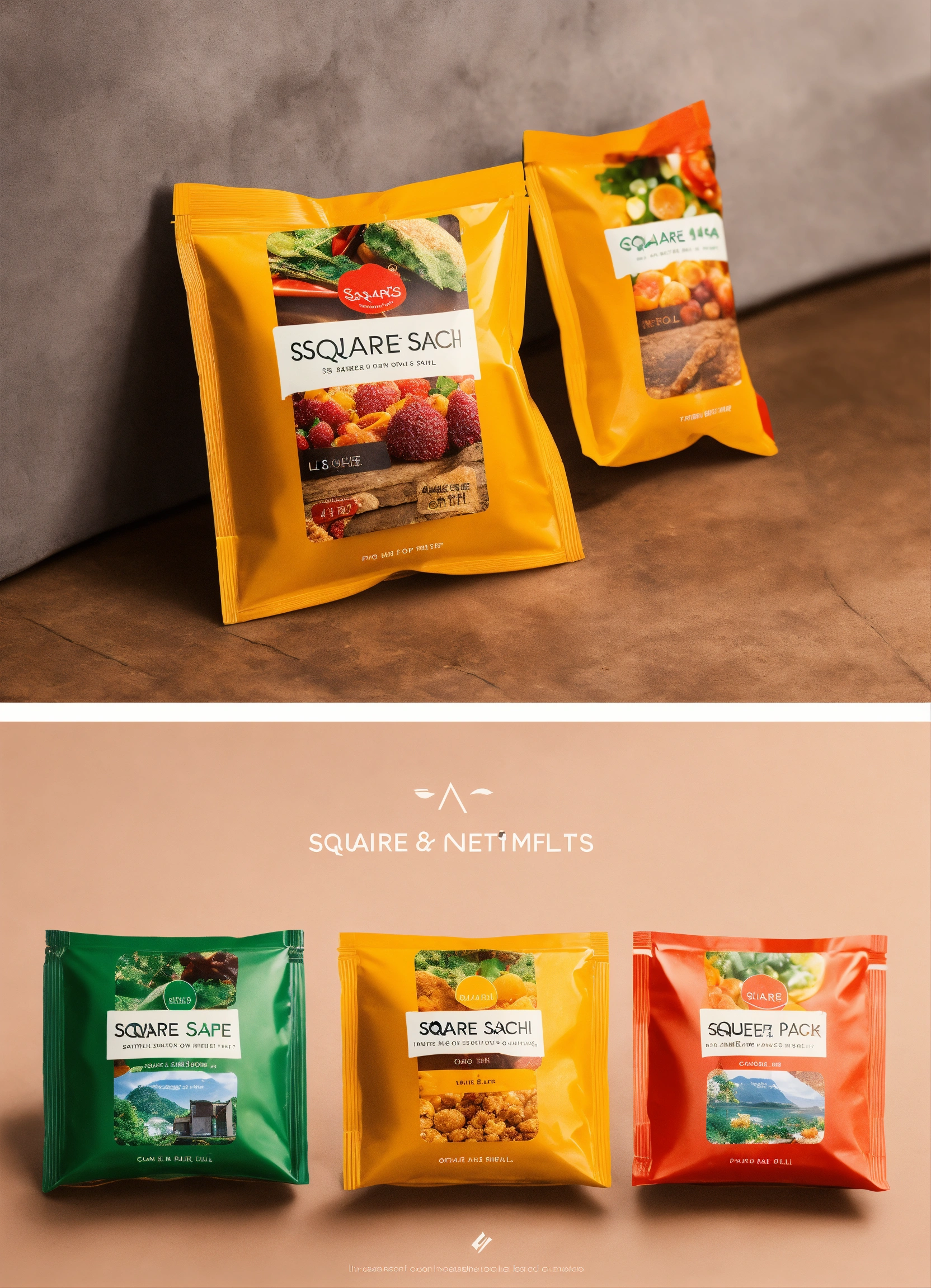 Lexica - A unique branding design for square sachet packs inside in ...