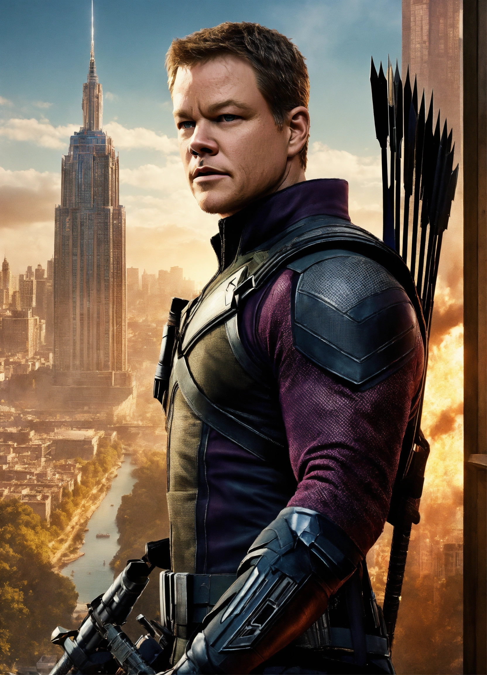 Lexica - Matt Damon is Clint Barton, dressed like Hawkeye of Marvel ...