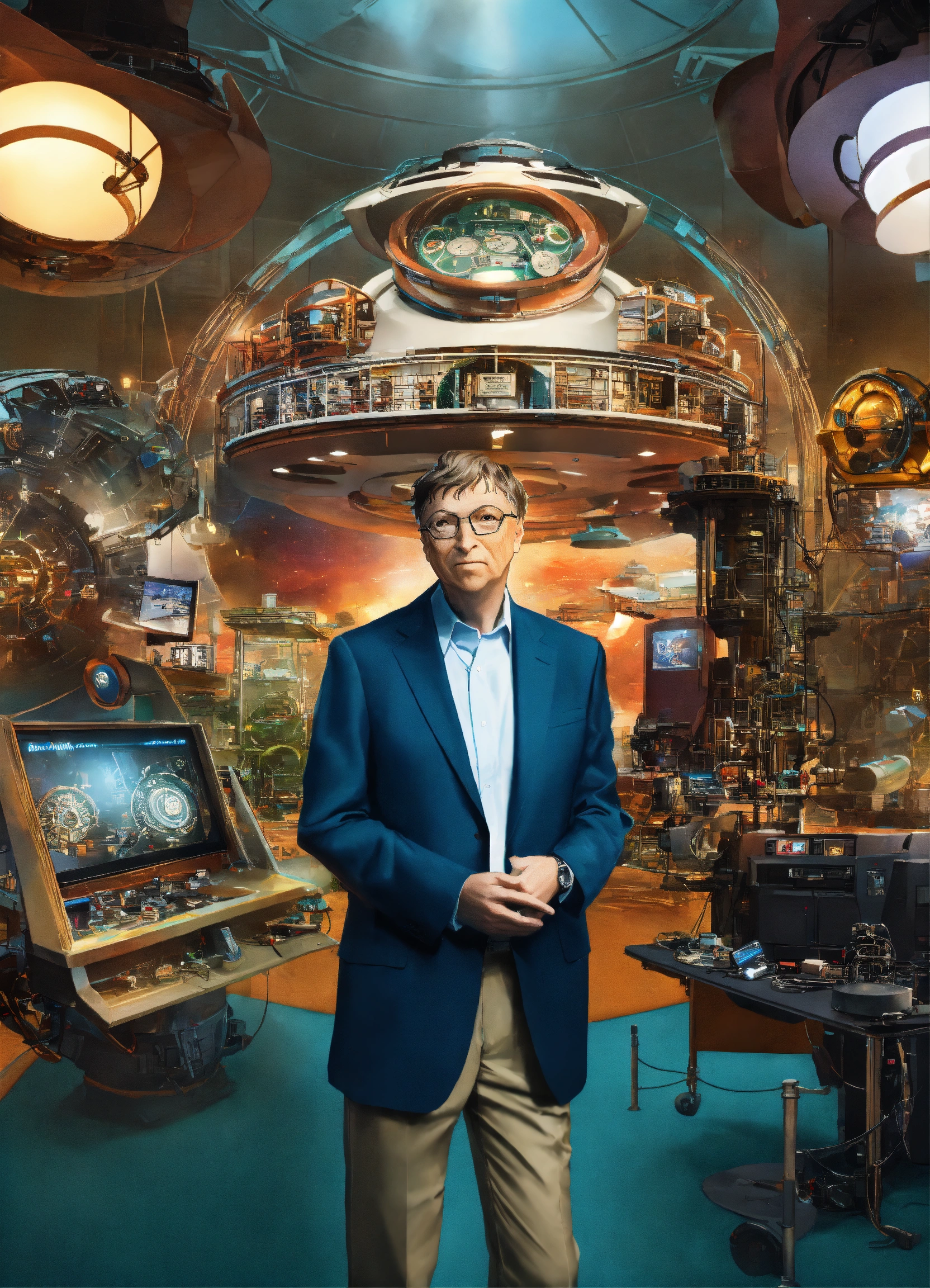 Lexica - Bill Gates’ Time-Traveling Tech Expo” Generate an image of ...