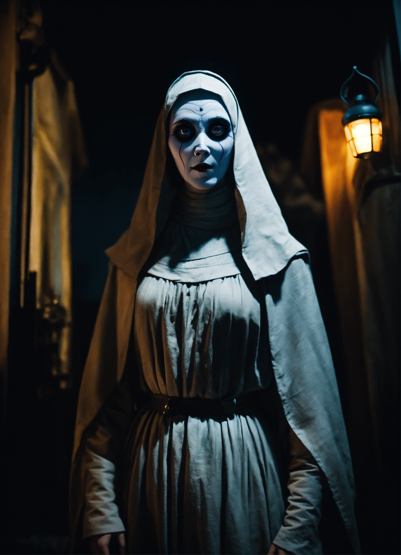 Lexica - Very cute, realistic valak whit many eyes standing in ...